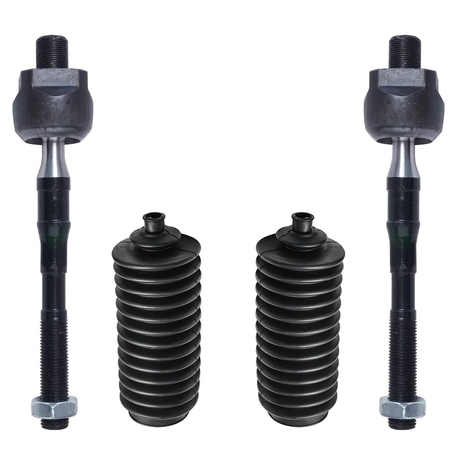 Detroit Axle - 4pc Front Inner Tie Rods w/Rack Boots for 2006 2007 2008 ...