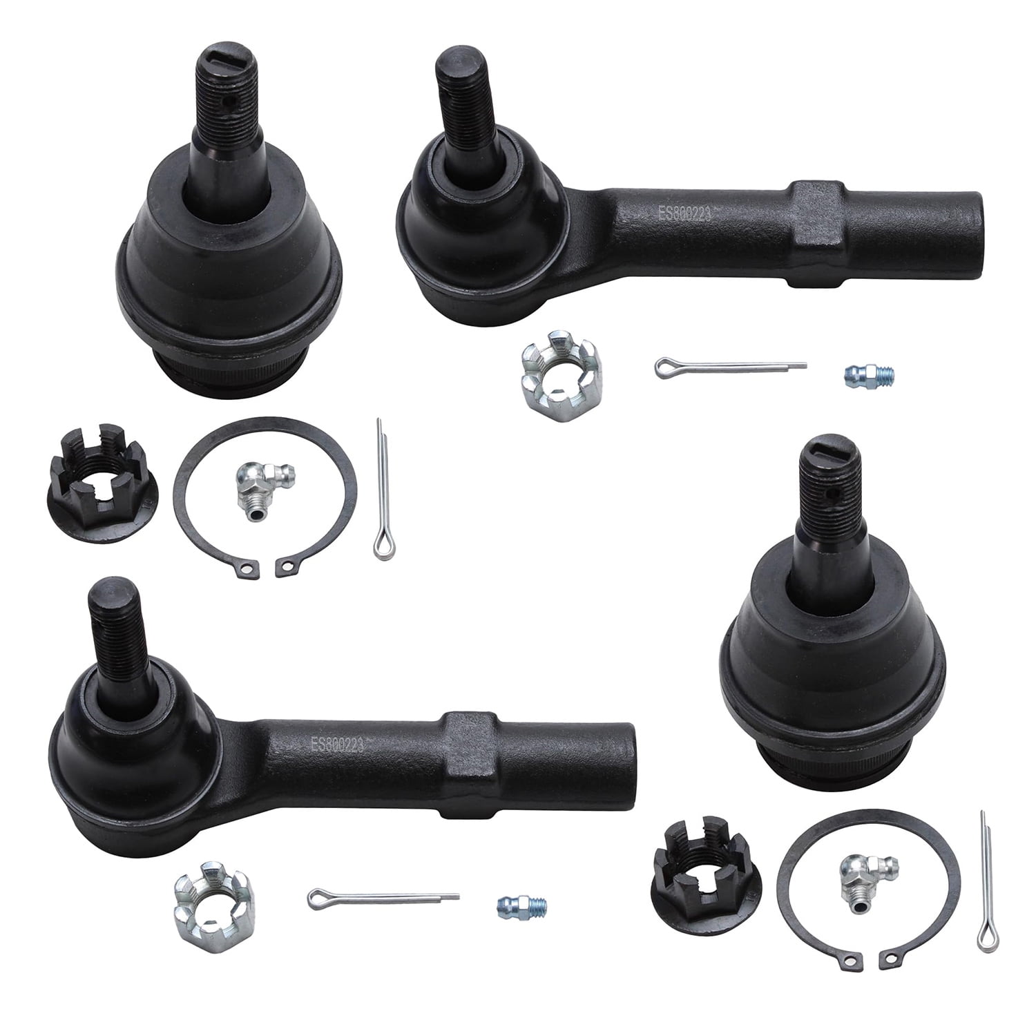 Detroit Axle - 4pc Front Outer Tie Rod Ends Lower Ball Joints ...