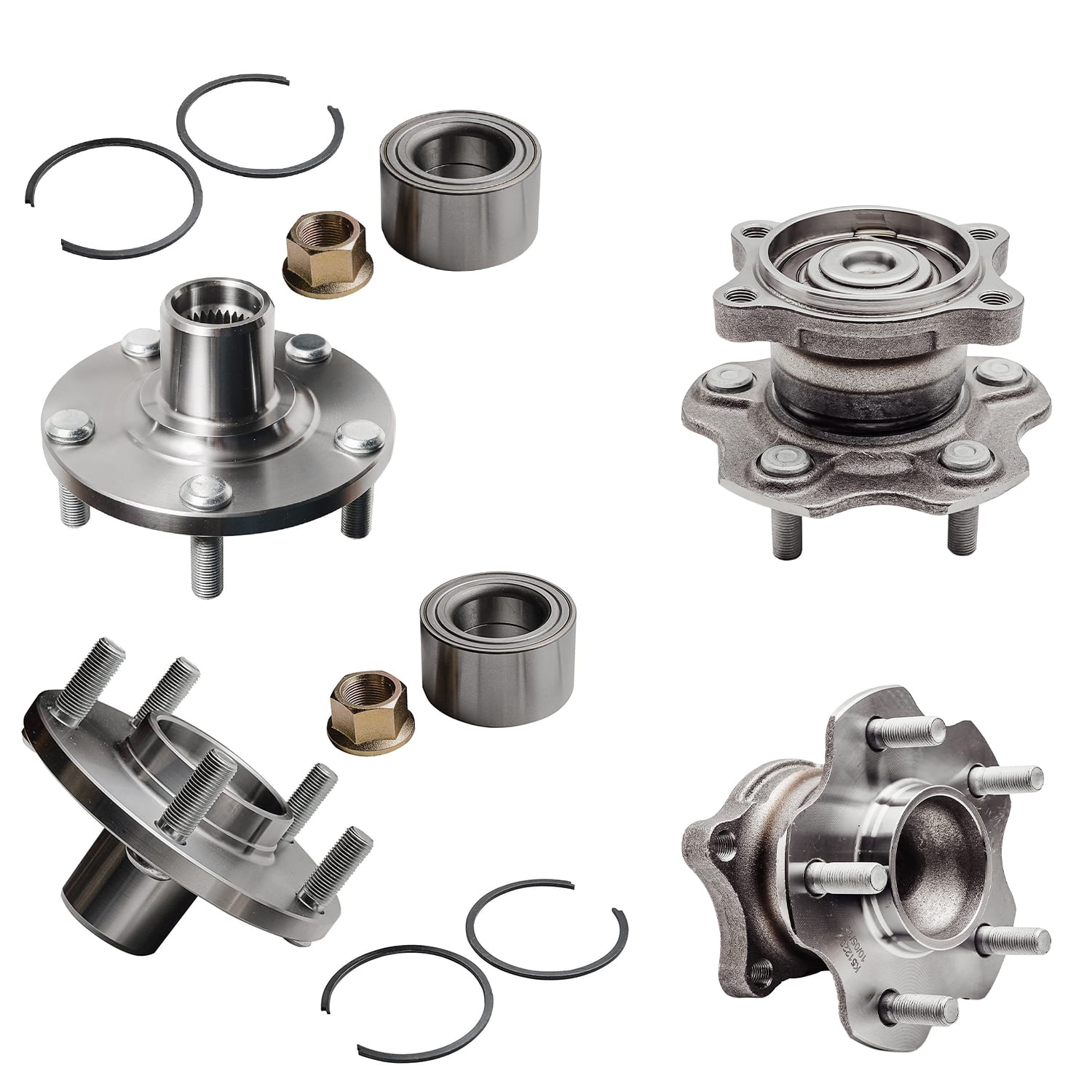 Detroit Axle - 4pc Front Rear Wheel Hub Bearings Replacement for Nissan ...