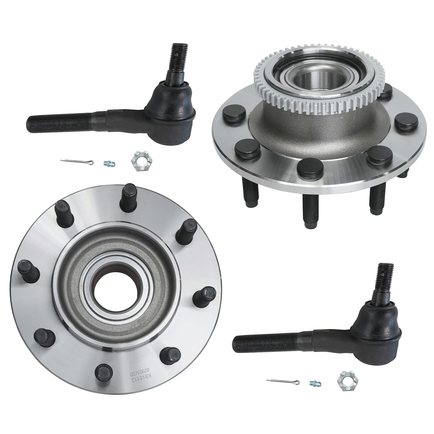 Detroit Axle - 4pc Front Wheel Bearing Hubs Tie Rods for RWD 2000-2002 ...