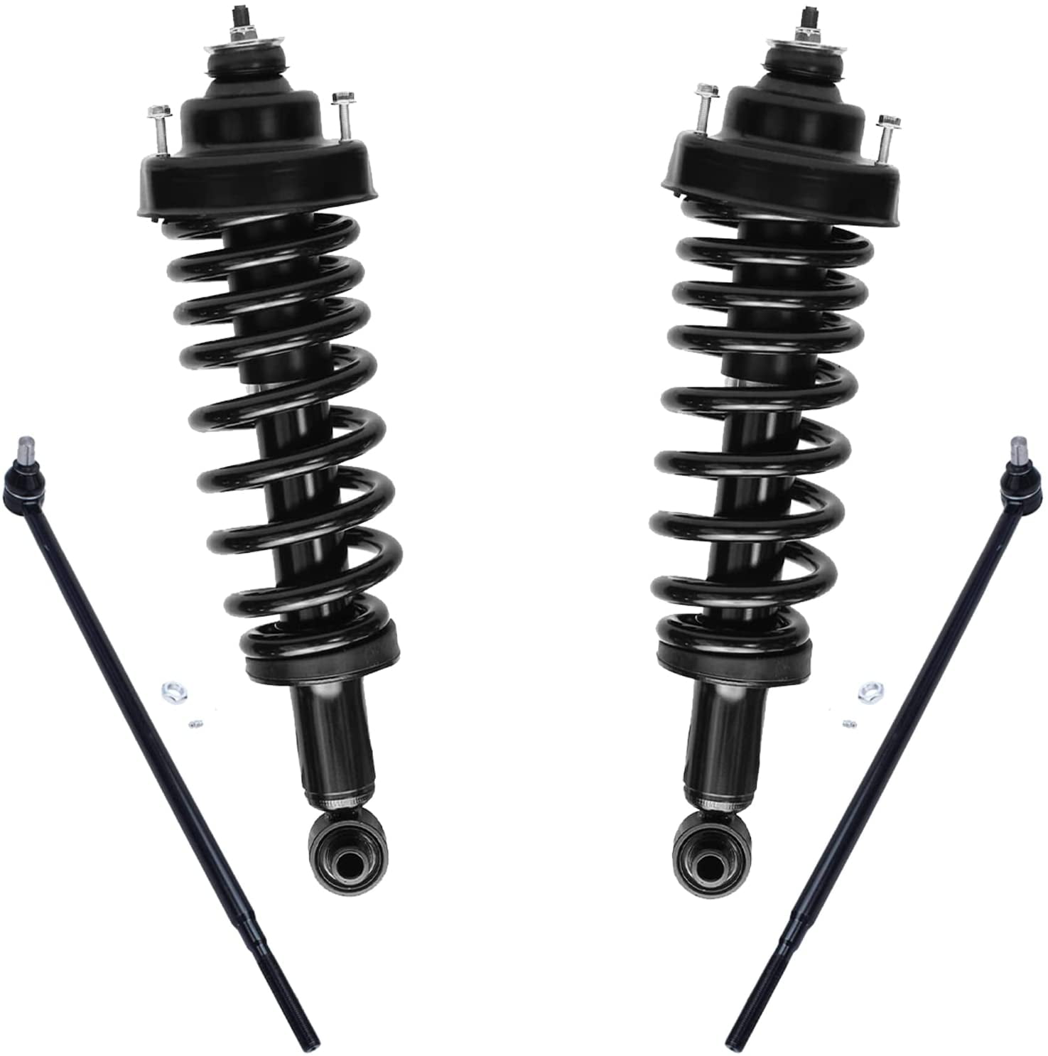 Detroit Axle - 4pc Rear Struts w/Coil Spring Toe Links Replacement for ...