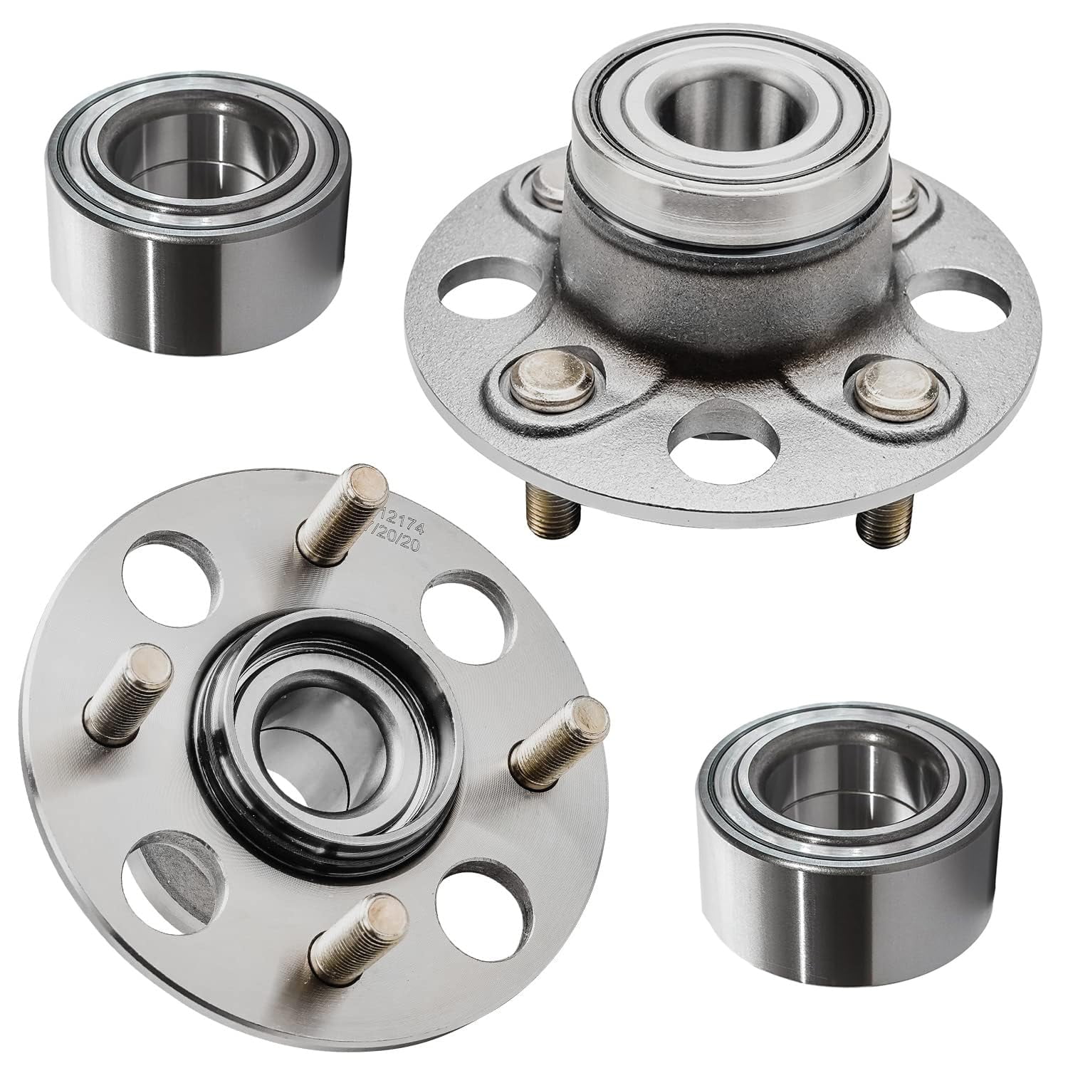 Detroit Axle - 4pc Wheel Bearing Hubs Kit for 2001-2005 Honda Civic, 2 Rear Wheel Bearing and ...