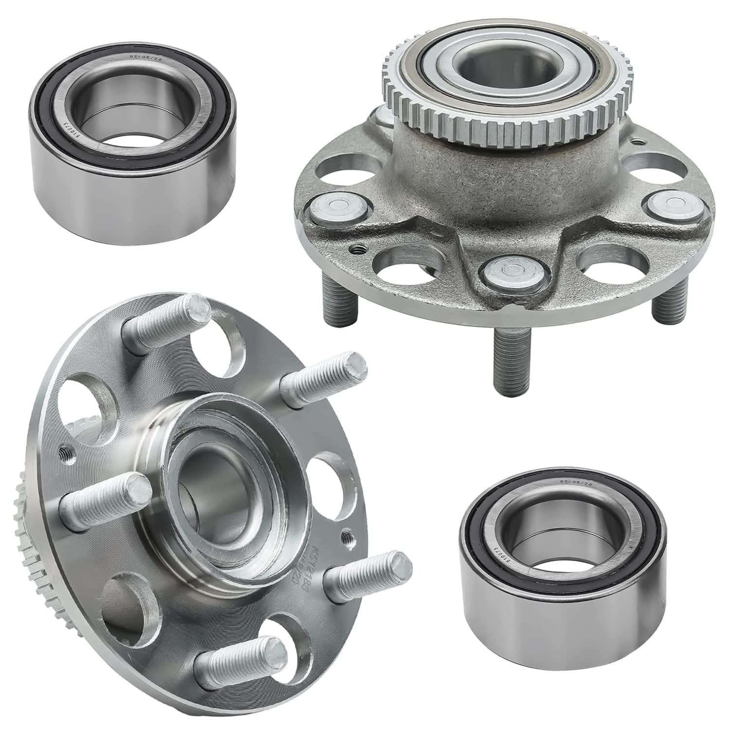 Detroit Axle - 4pc Wheel Bearing Hubs Kit for 2004-2008 Acura TL, 03-07 ...