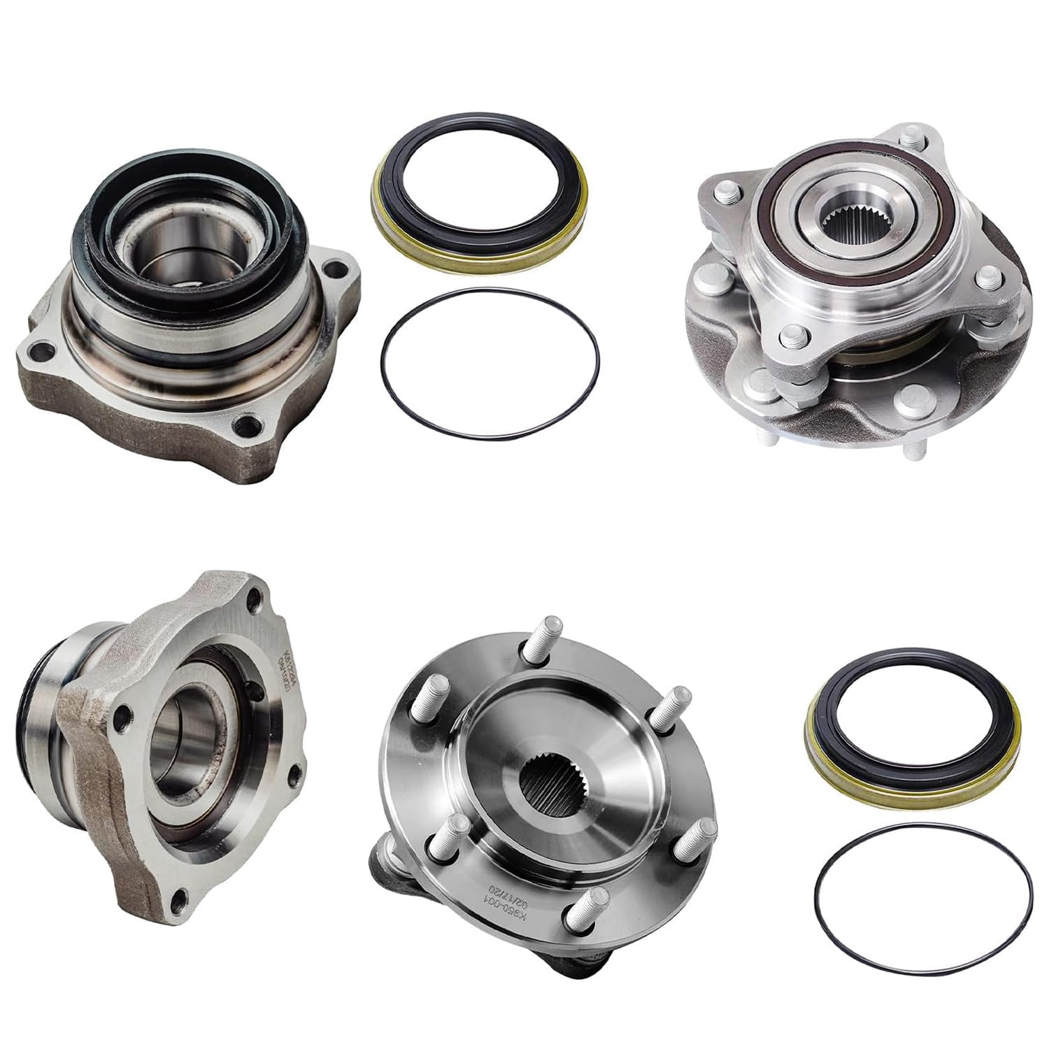 Detroit Axle - 4pc Wheel Bearing & Hubs Kit for 4WD 2005-2020 Toyota ...