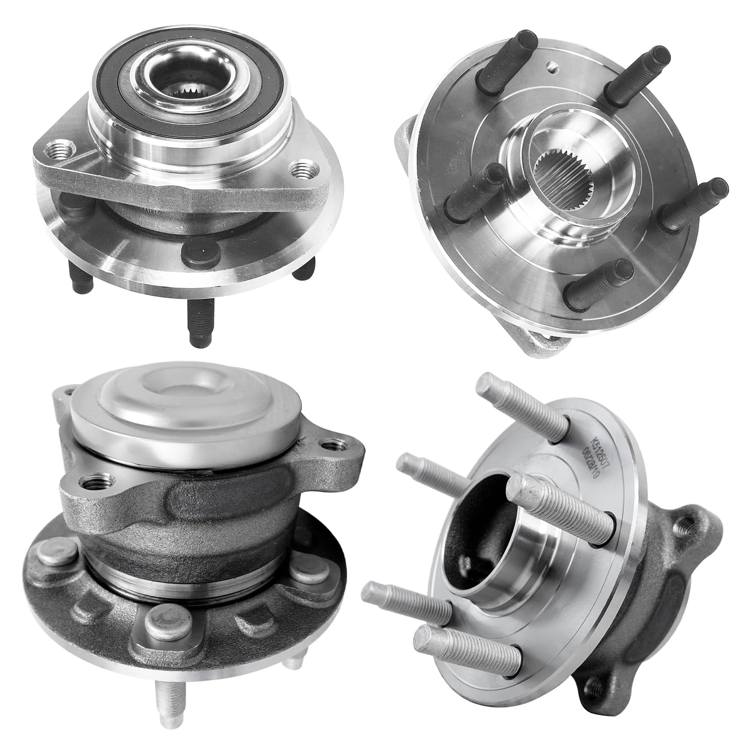 Detroit Axle - 4pc Wheel Bearing Hubs for 2013-2015 Chevy Cruze, 2016 ...