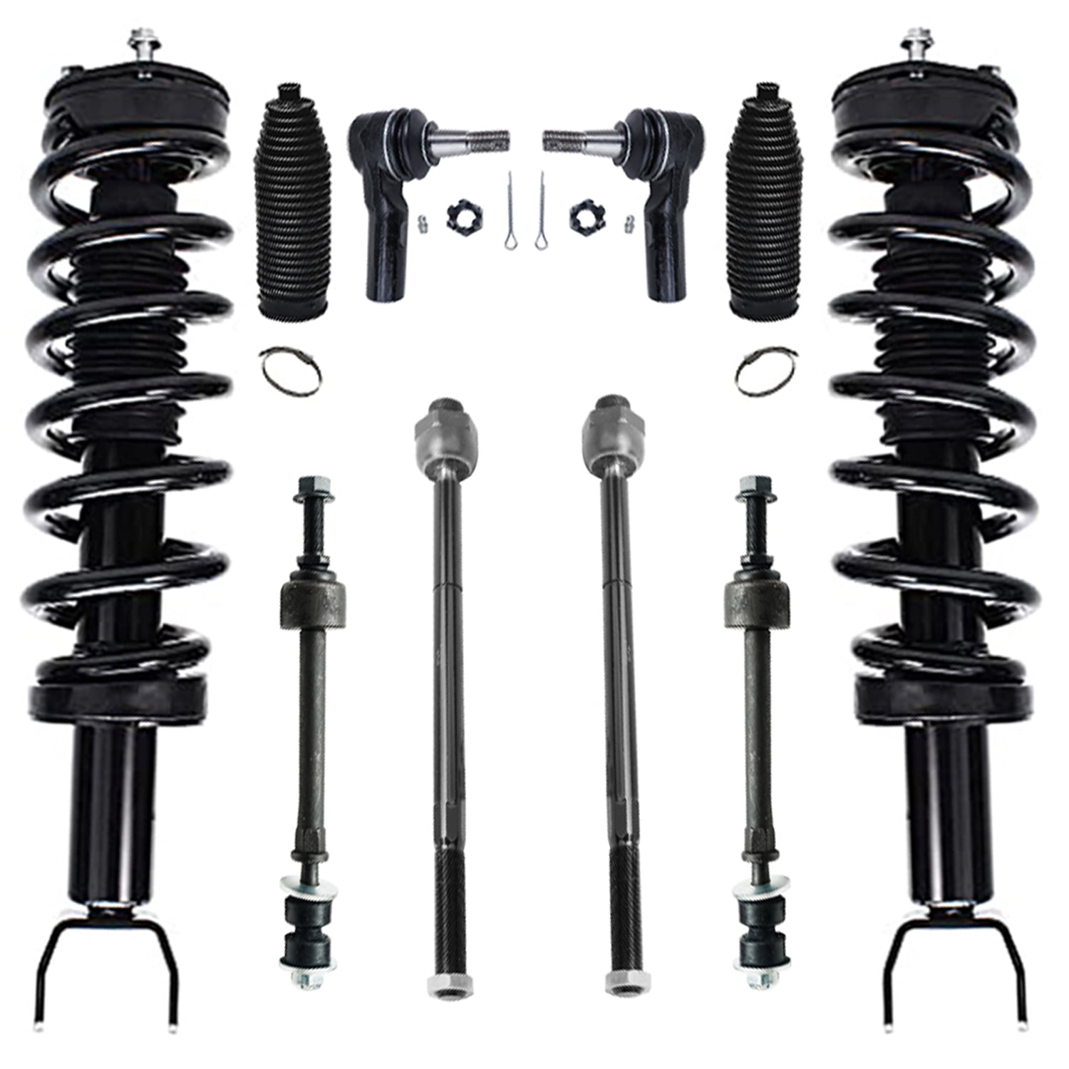 Detroit Axle - 4x4 Front Complete Struts & Coil Spring Assembly Sway ...