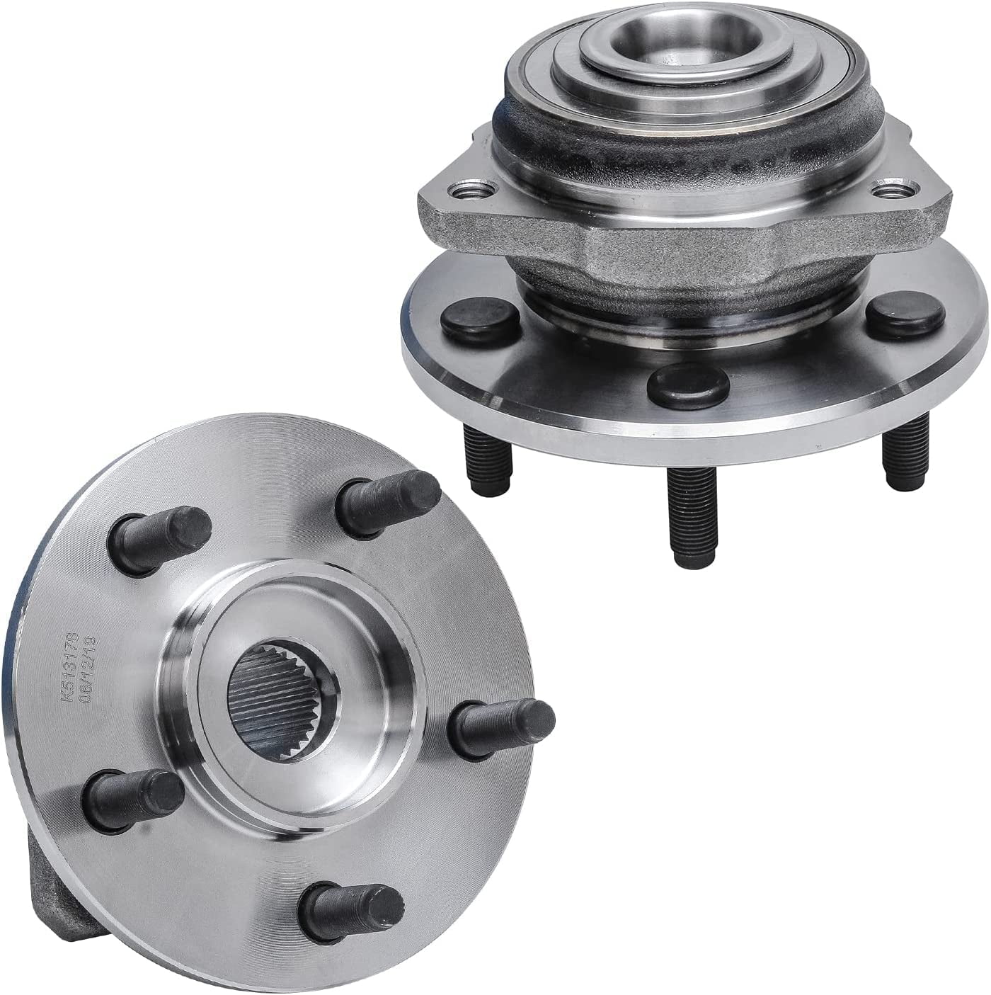 Detroit Axle - 5 Lugs Front Wheel Bearing Hubs for 2002-2005 Jeep ...