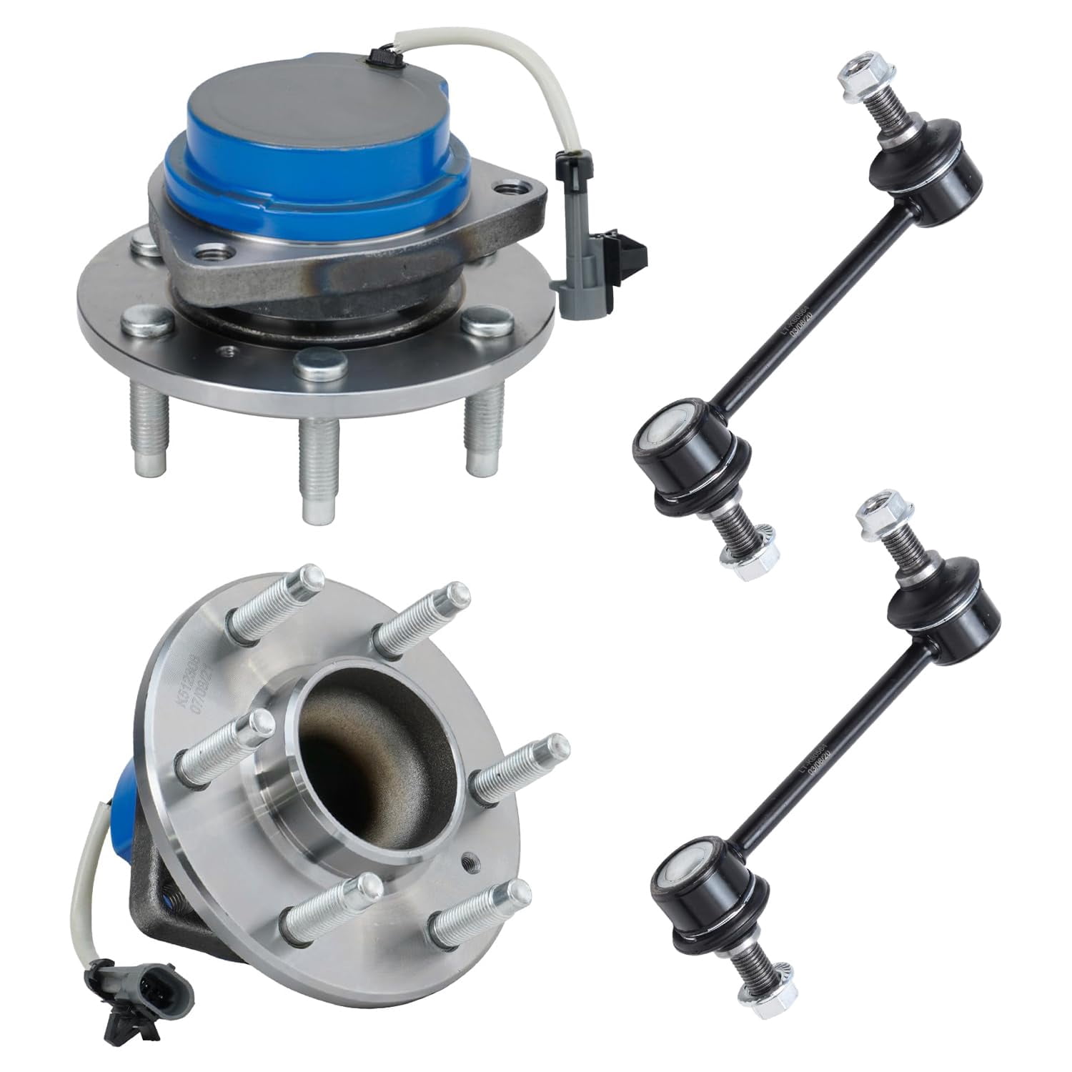 Detroit Axle 512308 Front Wheel Bearing Hub Assembly Set + Sway Bar ...