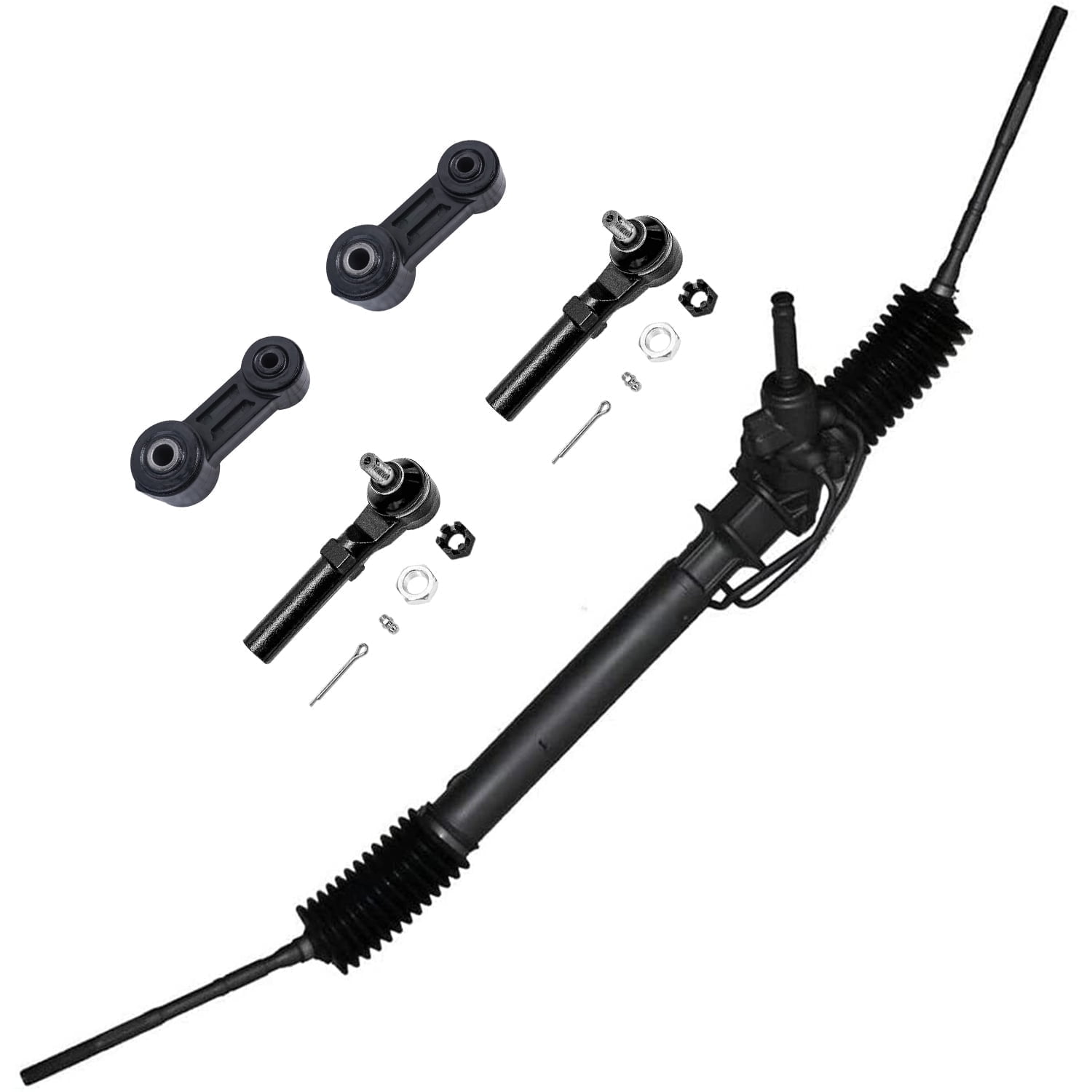 Detroit Axle - 5pc Rack and Pinion Front Outer Tie Rods Sway Bars for ...