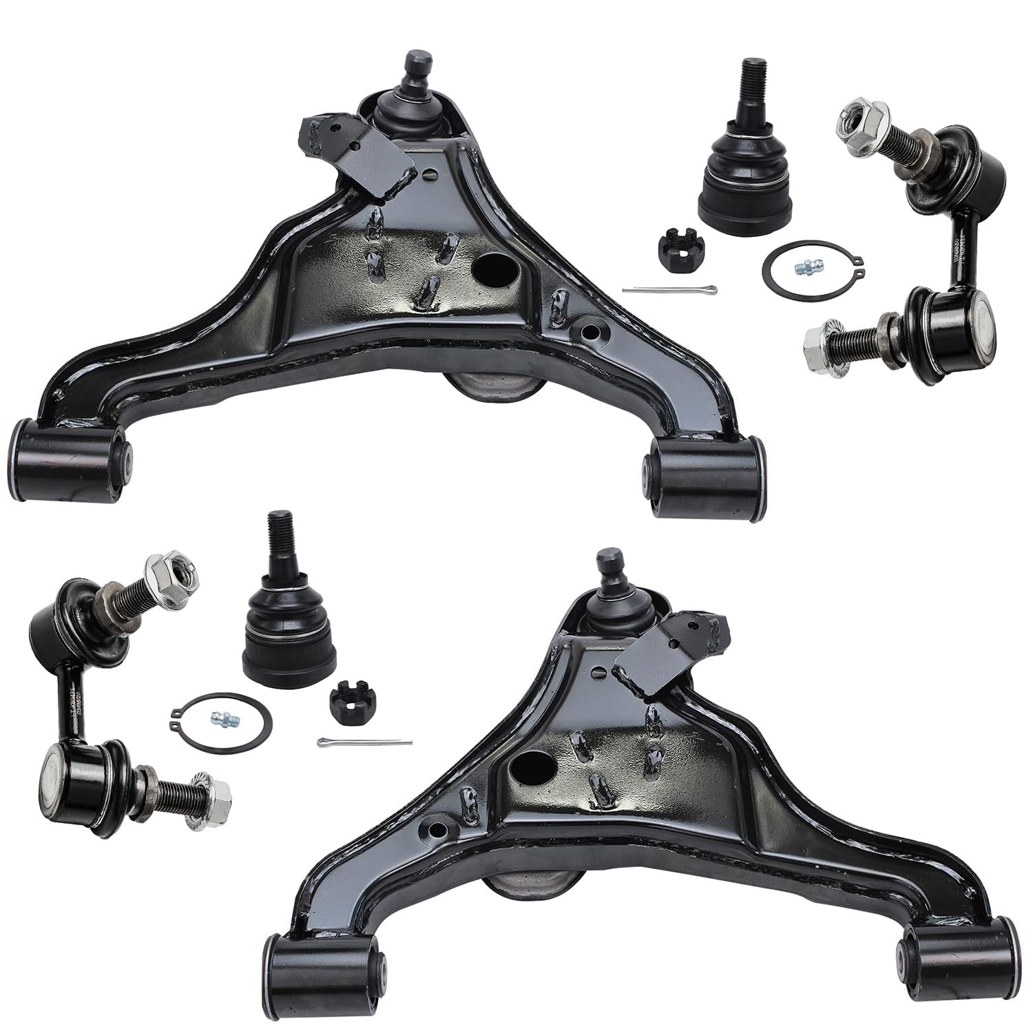 Detroit Axle - 6PC Front Lower Control Arms w/Upper Lower Ball Joints ...