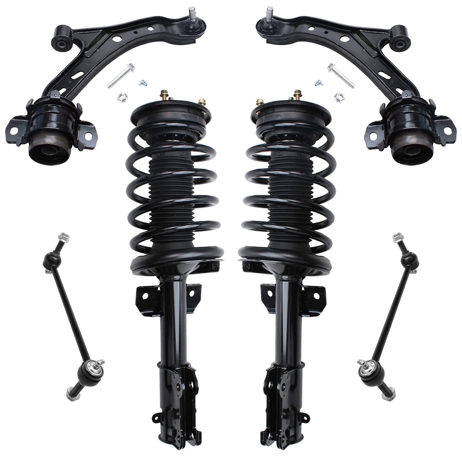 Detroit Axle - 6PC Front Strut & Coil Spring Assembly, Front Lower ...