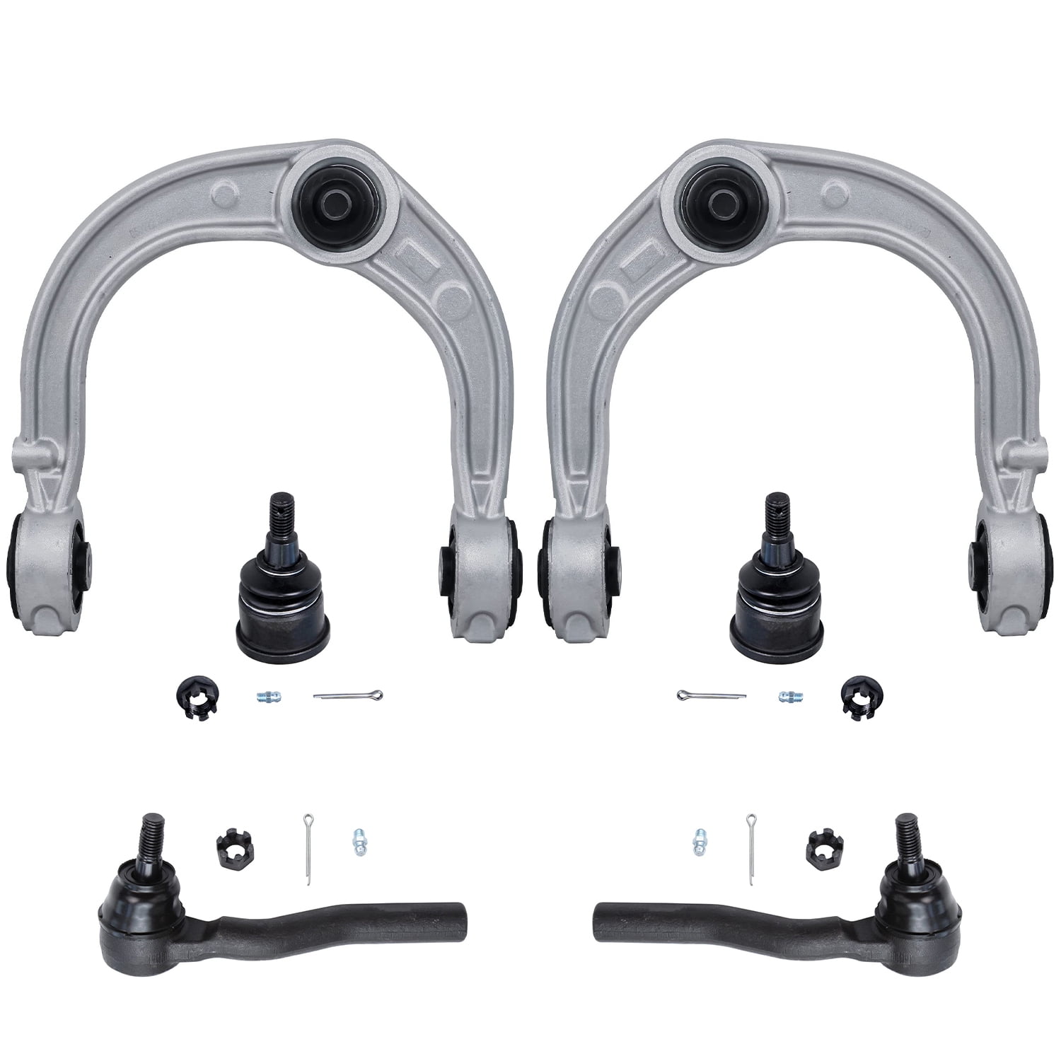 Detroit Axle - 6PC Front Upper Control Arms w/Ball Joint and Outer Tie ...