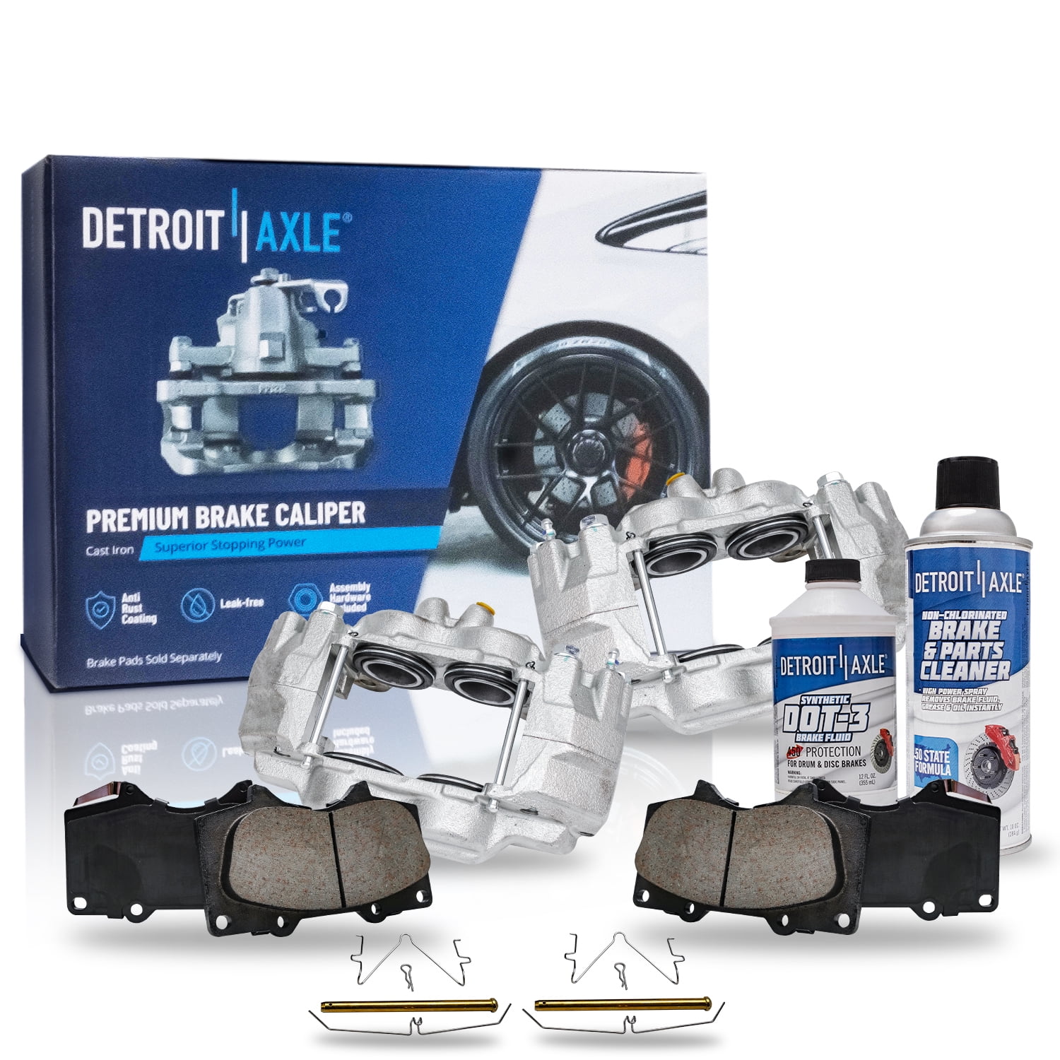 Detroit Axle - 6pc Front Brake Calipers Brake Pads for 2005-2021 Toyota ...
