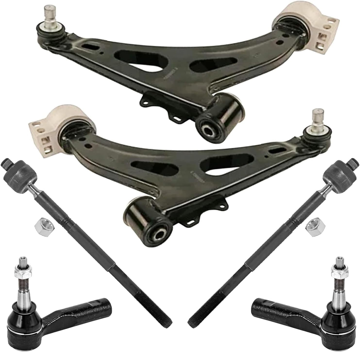 Detroit Axle - 6pc Front Control Arms Tie Rods for 2014-2019 Chevrolet ...