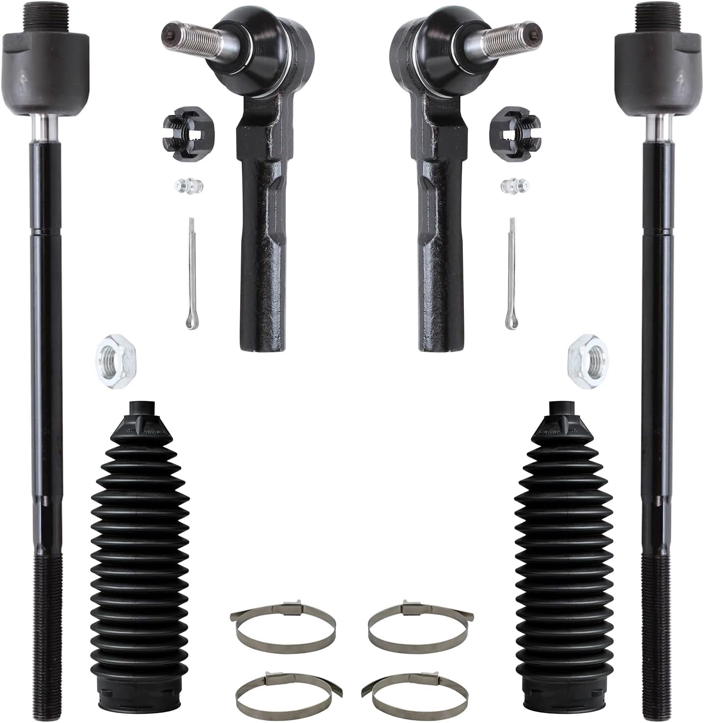 Detroit Axle - 6pc Front Inner & Outer Tie Rods + Boots for Chevrolet ...