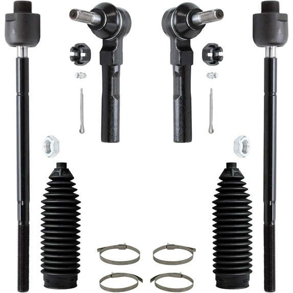Detroit Axle - 6pc Front Inner & Outer Tie Rods + Boots for Chevrolet ...