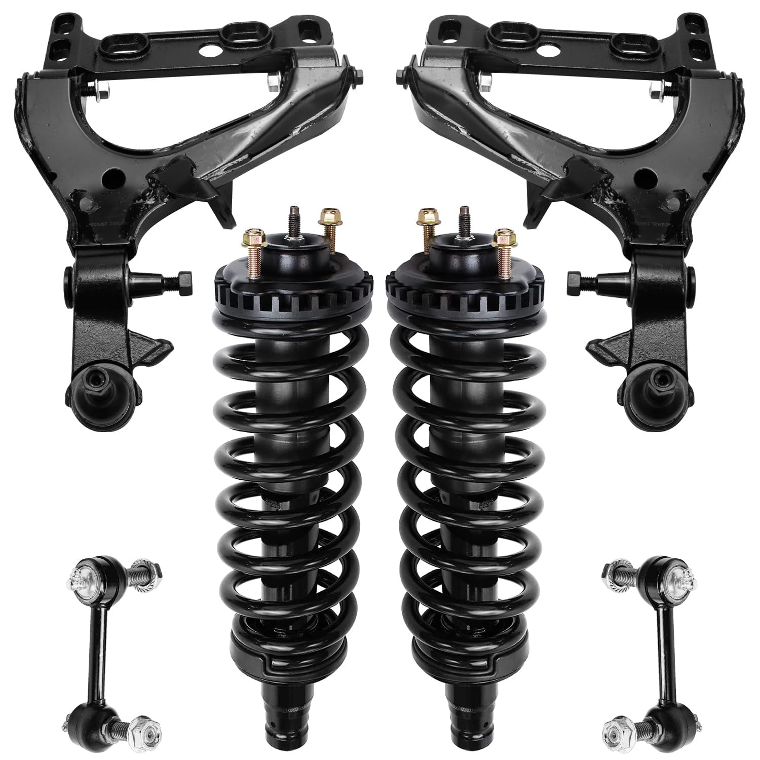 Detroit Axle - 6pc Front Lower Control Arm with Ball Joints + Complete ...