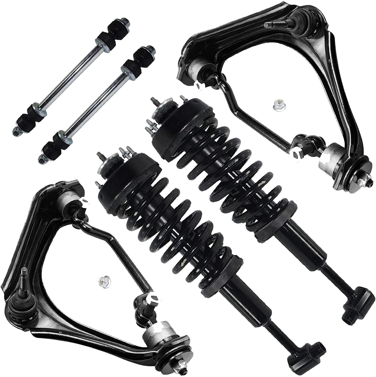Detroit Axle - 6pc Front Upper Control Arms Struts Sway Bars ...