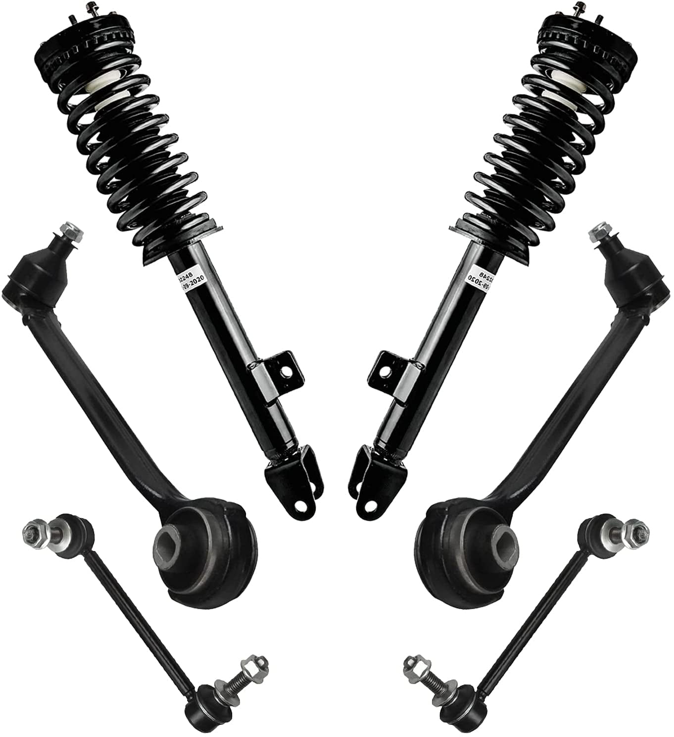 Detroit Axle - 6pc RWD Front Struts Lower Control Arms Sway Bars ...
