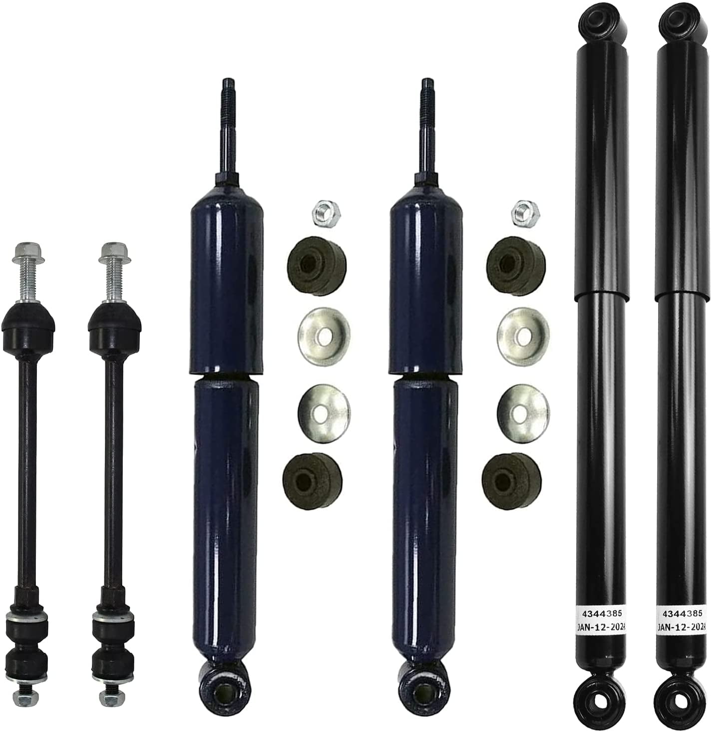 Detroit Axle 6pc Shock Absorbers Kit For 4wd Dodge Ram 1500 Complete