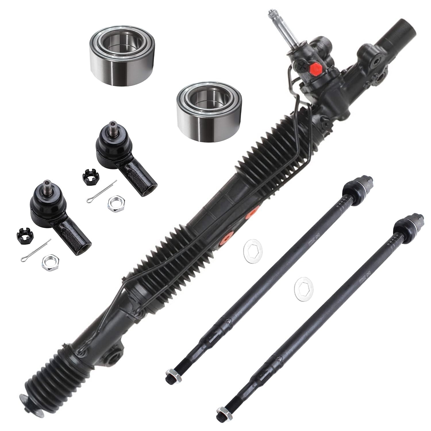 Detroit Axle - 8PC Complete Power Steering Rack and Pinion Assembly w ...