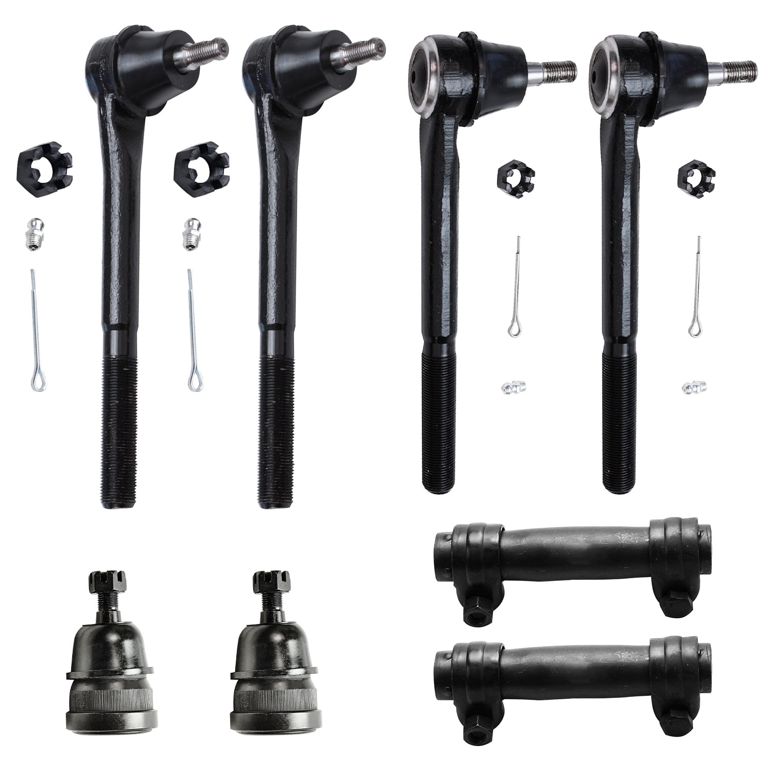 Detroit Axle - 8PC Front Lower Ball Joints, Inner & Outer Tie Rod Ends ...