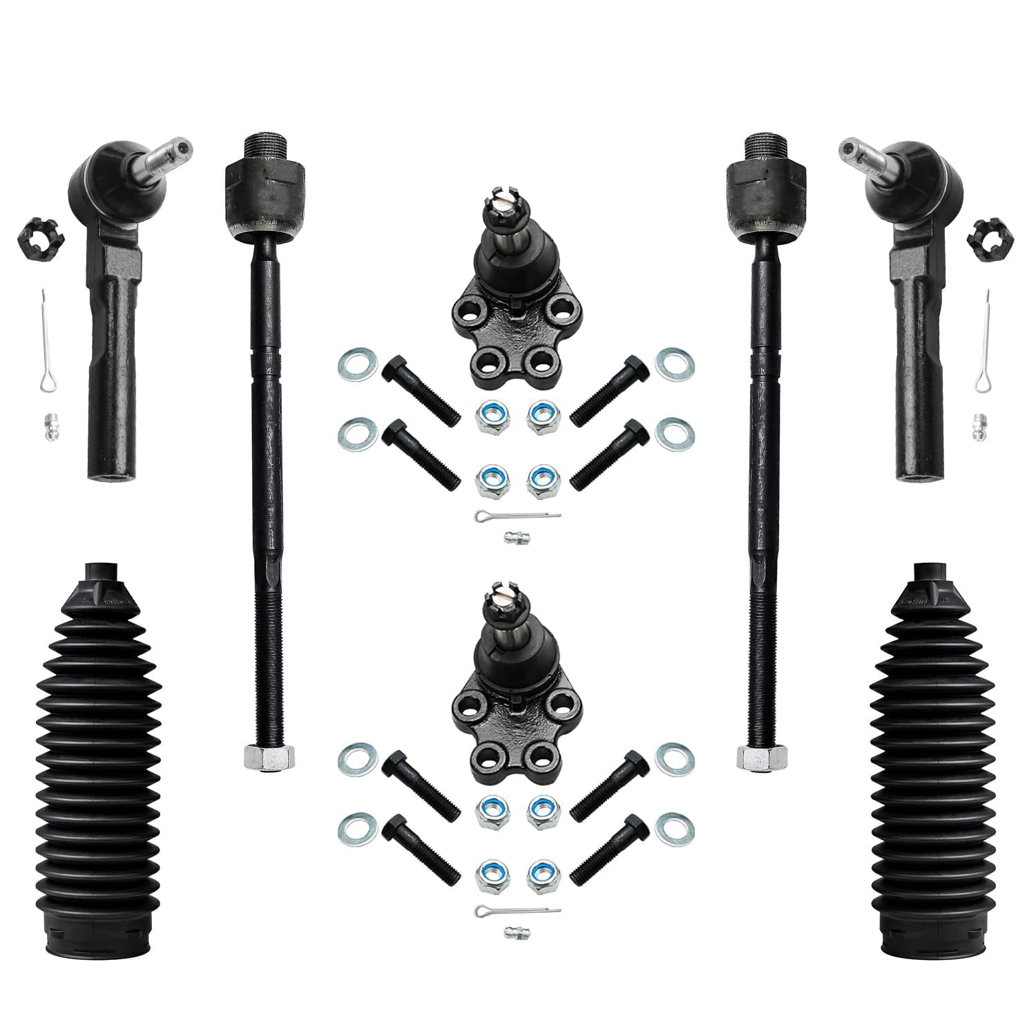 Detroit Axle - 8pc 2WD Front Lower Ball Joints Inner Outer Tie Rods ...