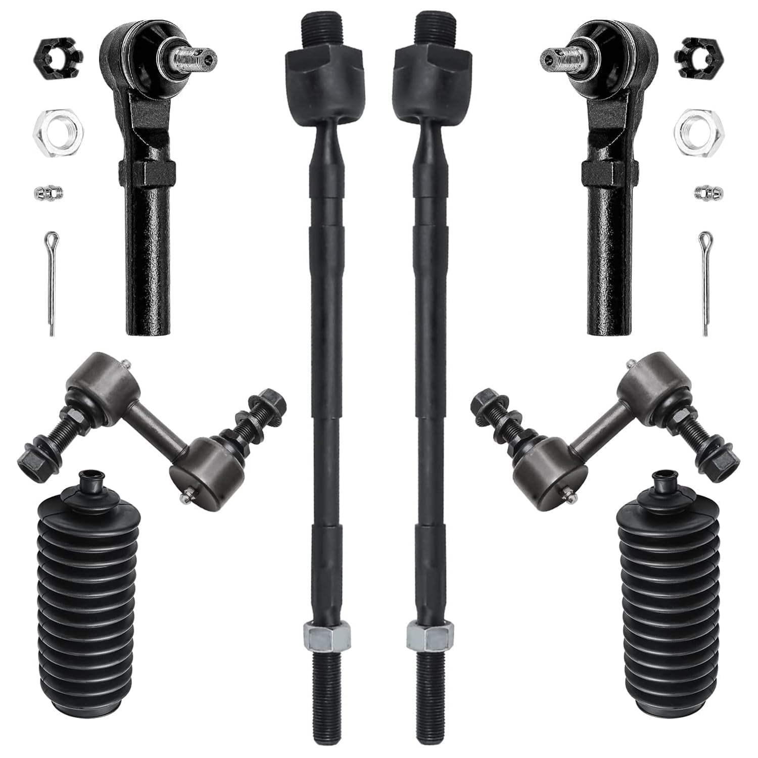 Detroit Axle - 8pc Front Sway Bar Link Inner Outer Tie Rods Boots for ...