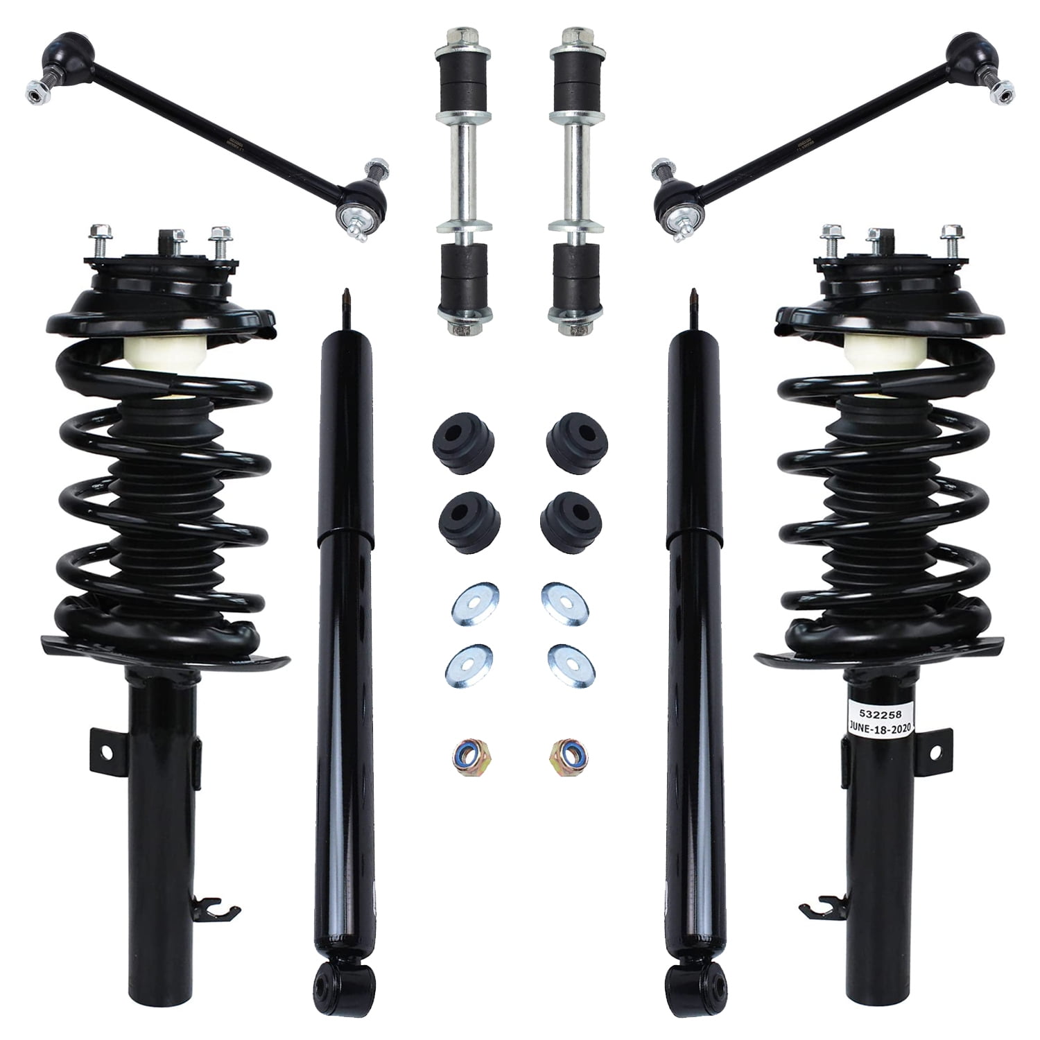 Detroit Axle - 8pc Struts Shocks Kit for 2006-2007 Ford Focus Complete ...