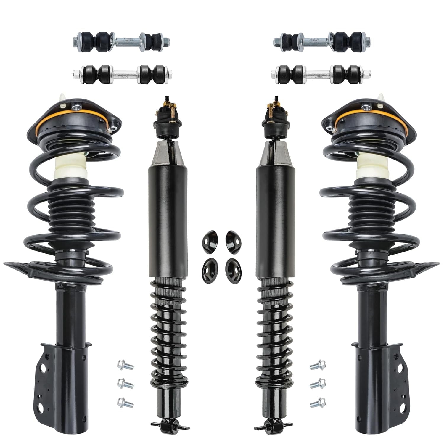 Detroit Axle - 8pc Front Rear Struts with Coil Spring, Sway Bars for ...