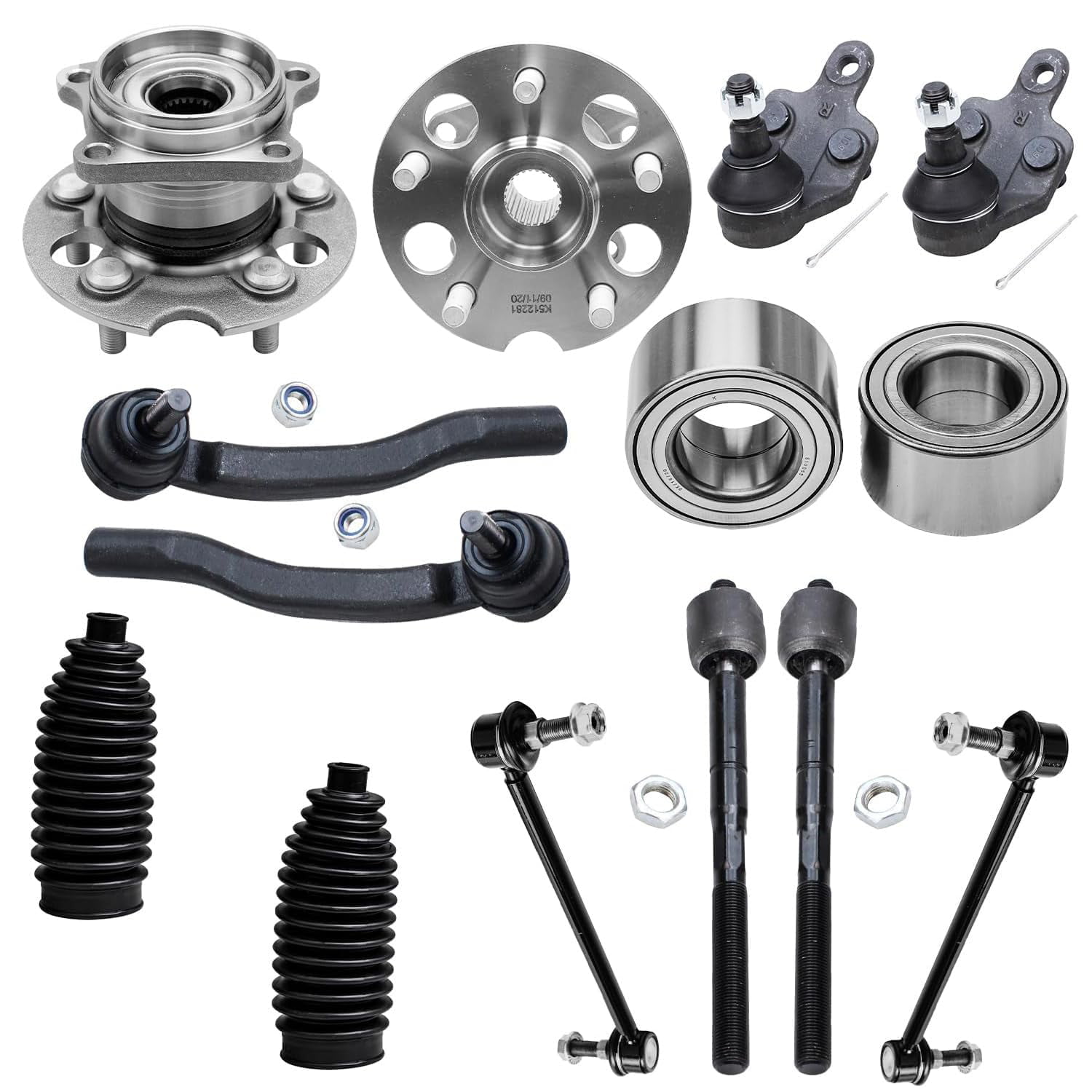 Detroit Axle - AWD Front 14pc Wheel Bearing Hubs Kit for 04-10 Toyota ...