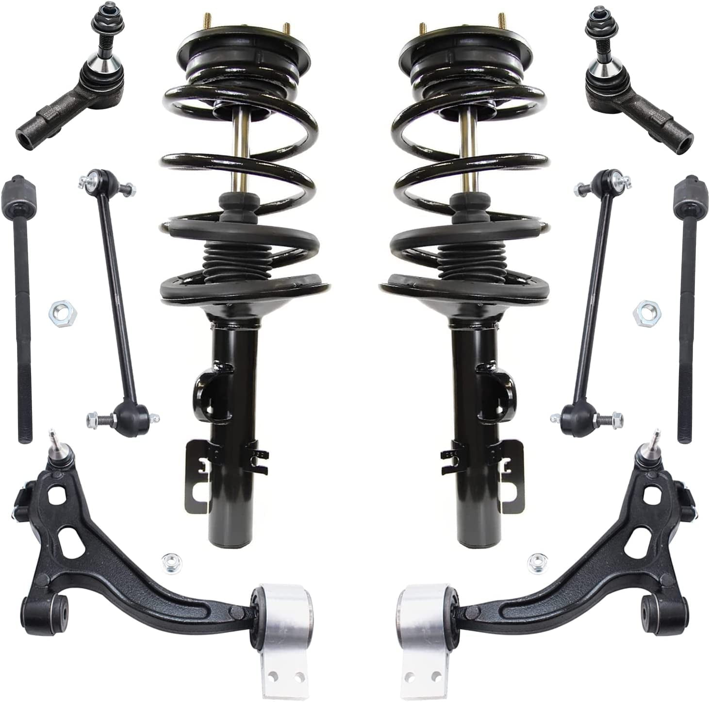 Detroit Axle - AWD Front Struts Lower Control Arms Sway Bar Links Tie ...