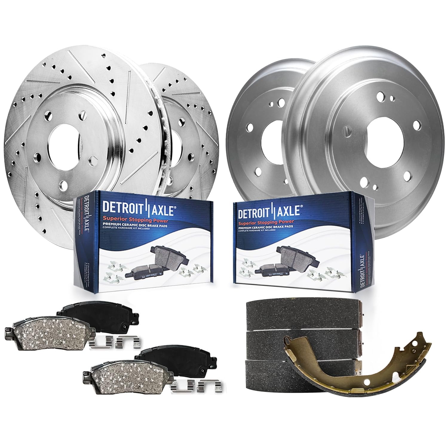 Detroit Axle - Brake Kit for 2006-2011 Honda Civic Front Drilled and ...