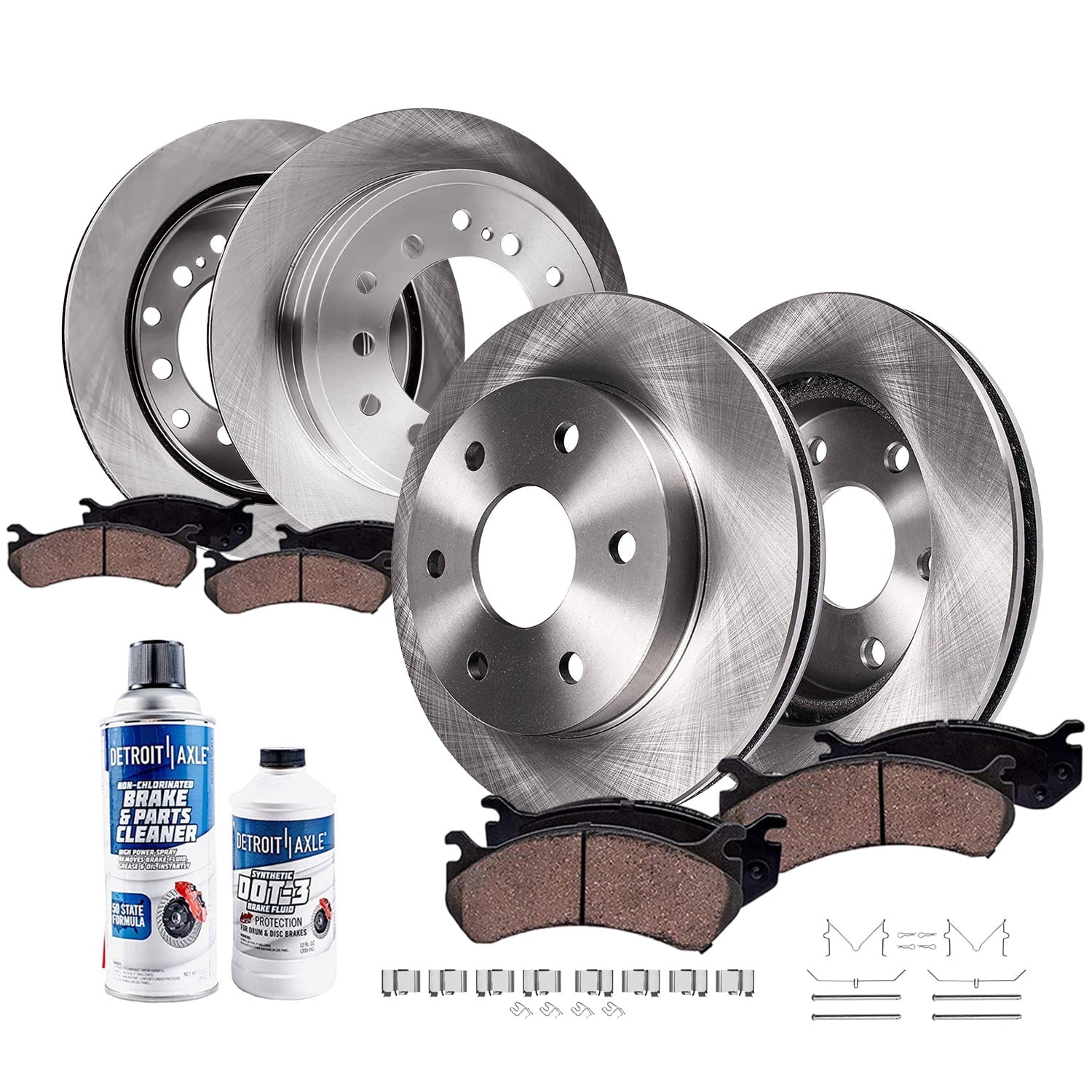 Detroit Axle - 10pc Front and Rear Disc Brake Rotors Brakes Pads for ...