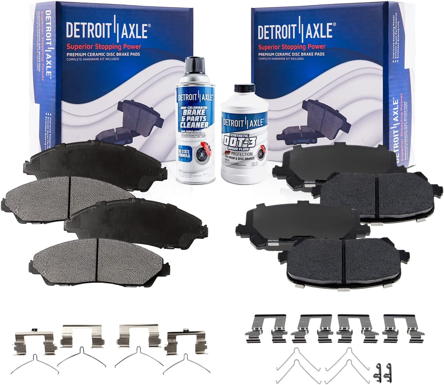 Detroit Axle - Brake Pads for 14-16 Acura MDX, 16-21 Honda Pilot, 17-20 ...