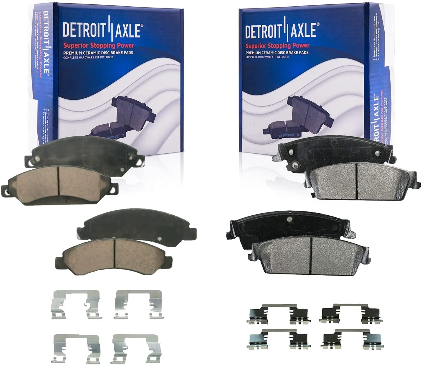 Detroit Axle - Truck Auto Performance Brake Pads Kit for Chevy, GMC ...