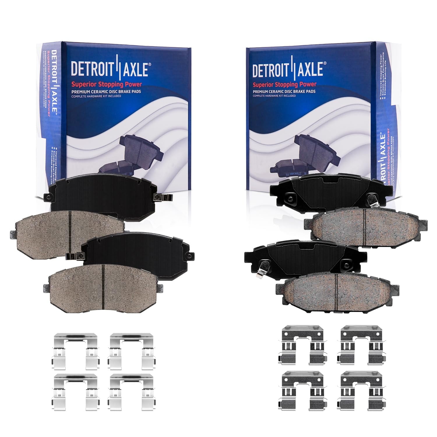 Detroit Axle - Front and Rear Brake Pads for Subaru Forester Impreza ...