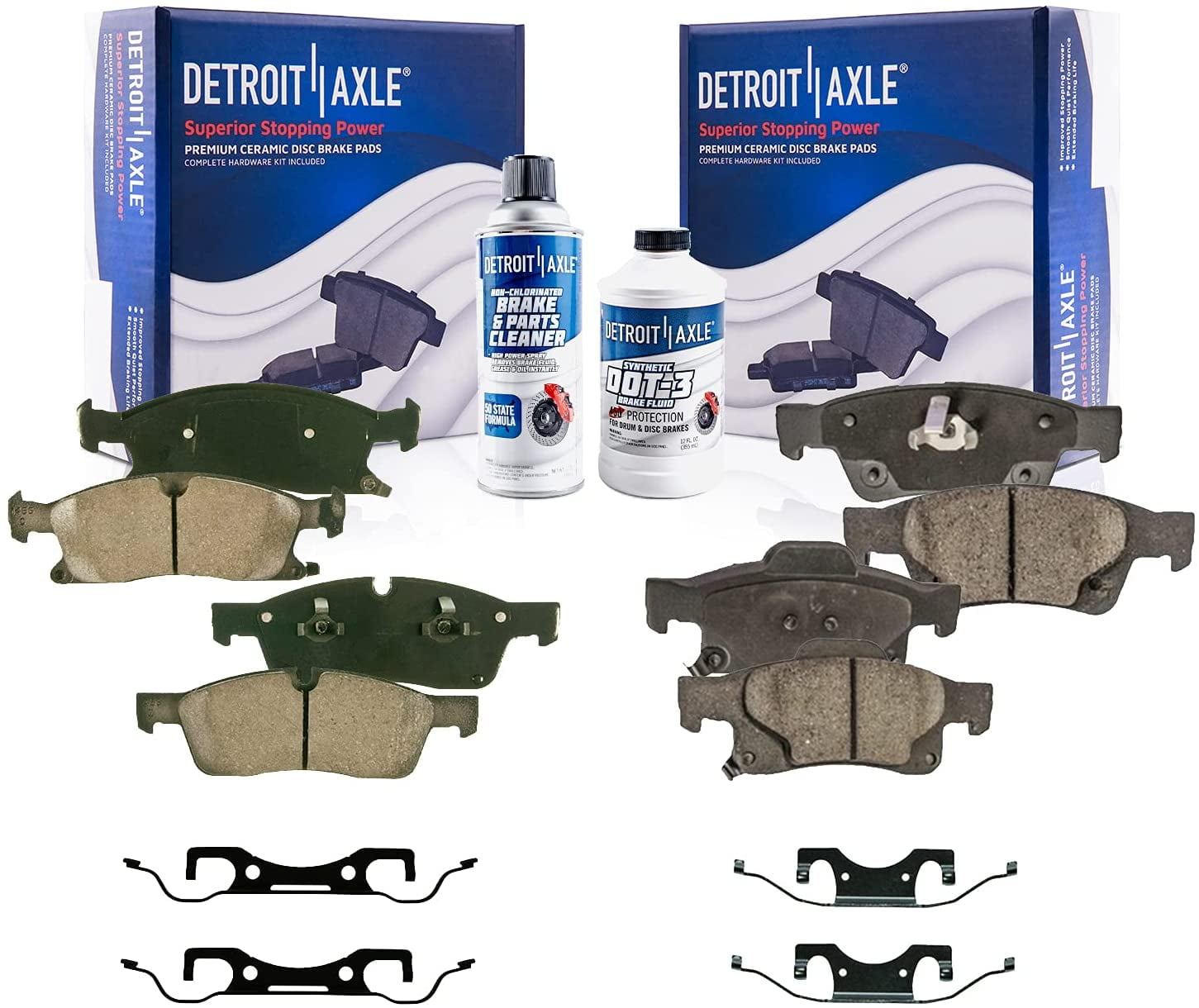 Detroit Axle Auto Brake Pads Kit for 2011-2020 Dodge Durango, 2011-2018 ...