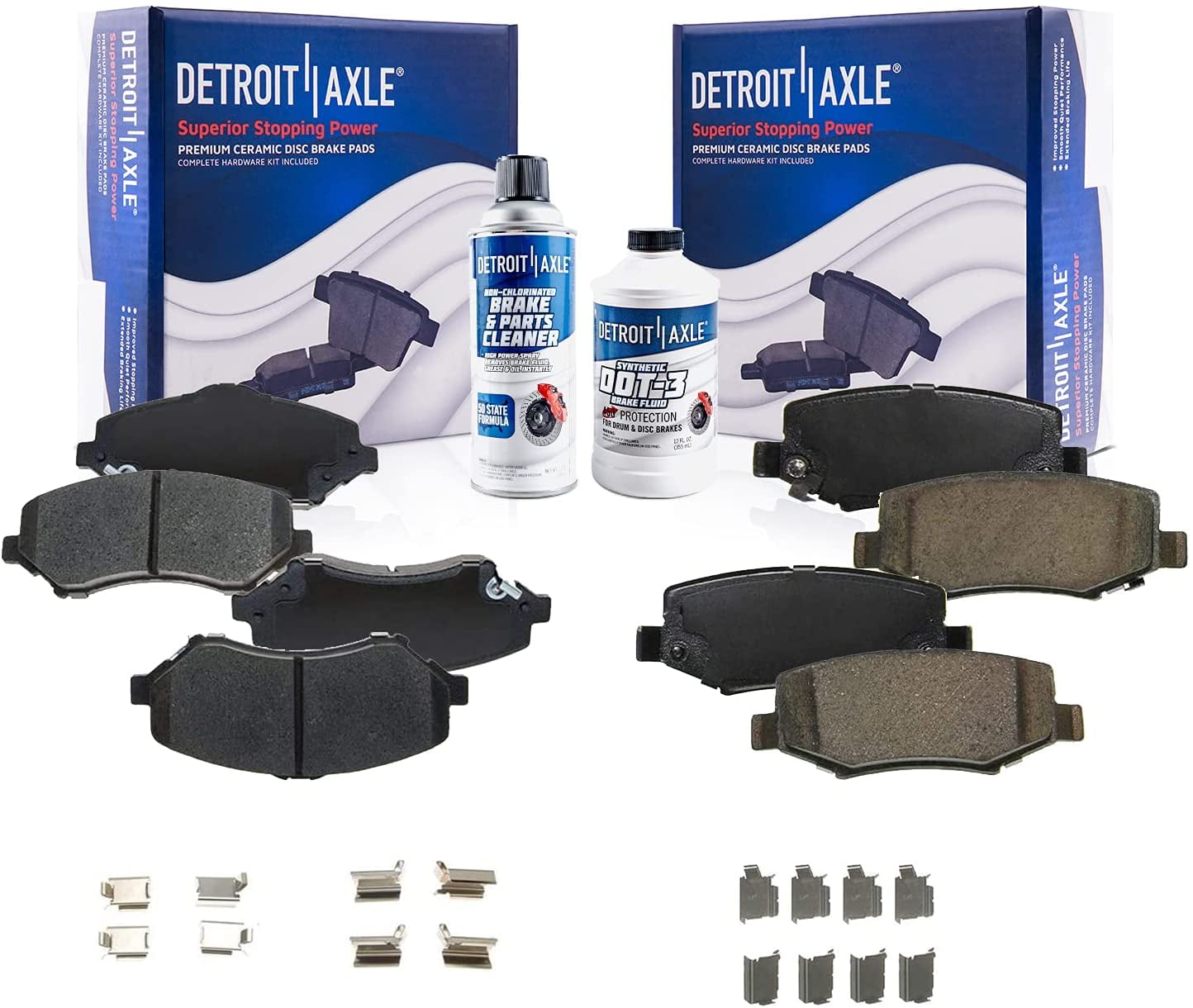 Detroit Axle - Brake Pads for Dodge Nitro Jeep Liberty Wrangler JK, 4 ...