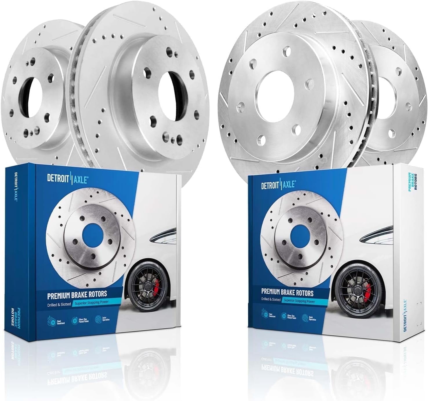 Detroit Axle - Front and Rear Drilled Brake Rotors for Chevy GMC ...