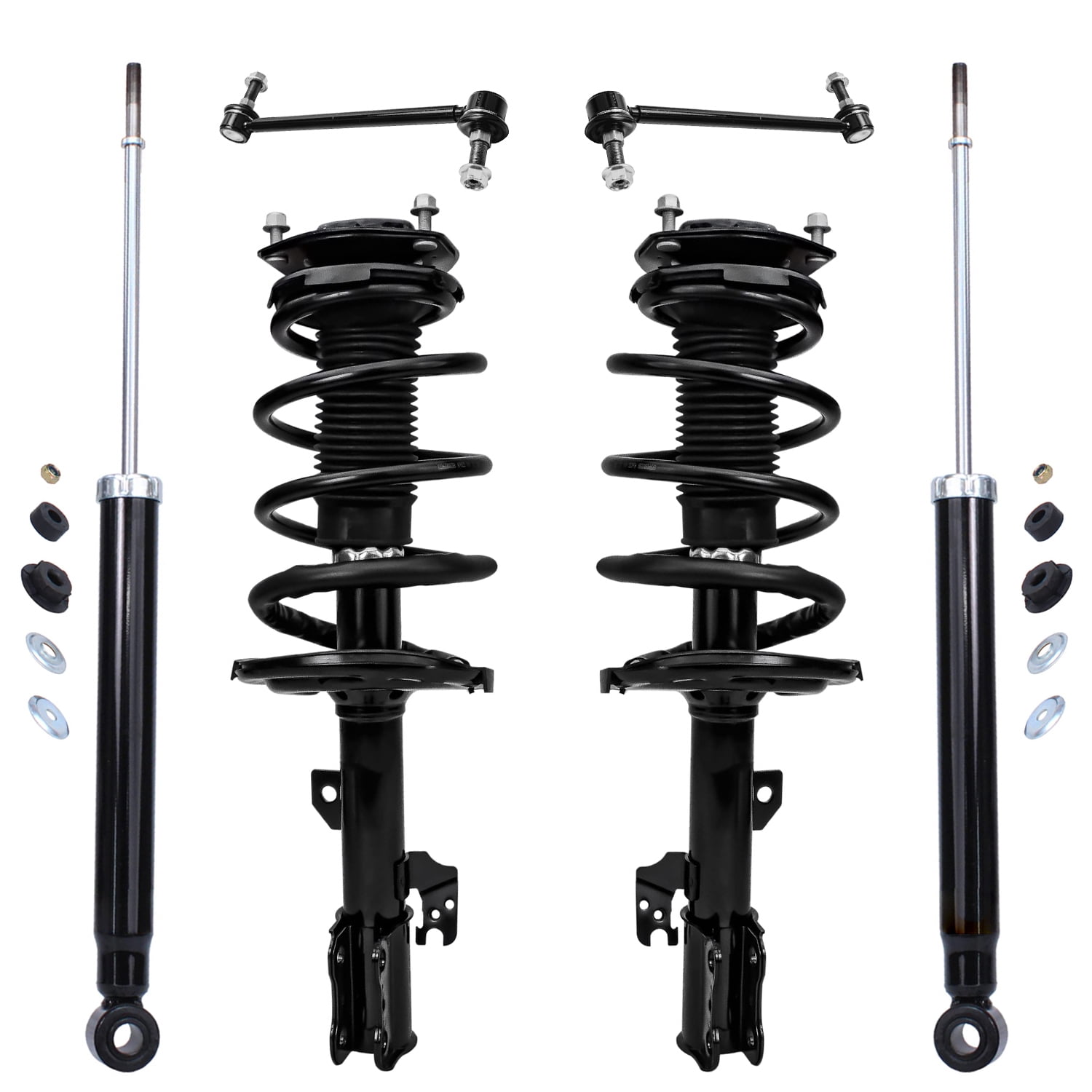 Detroit Axle - Front Strut Set with Sway Bar Links & Rear Shocks for ...