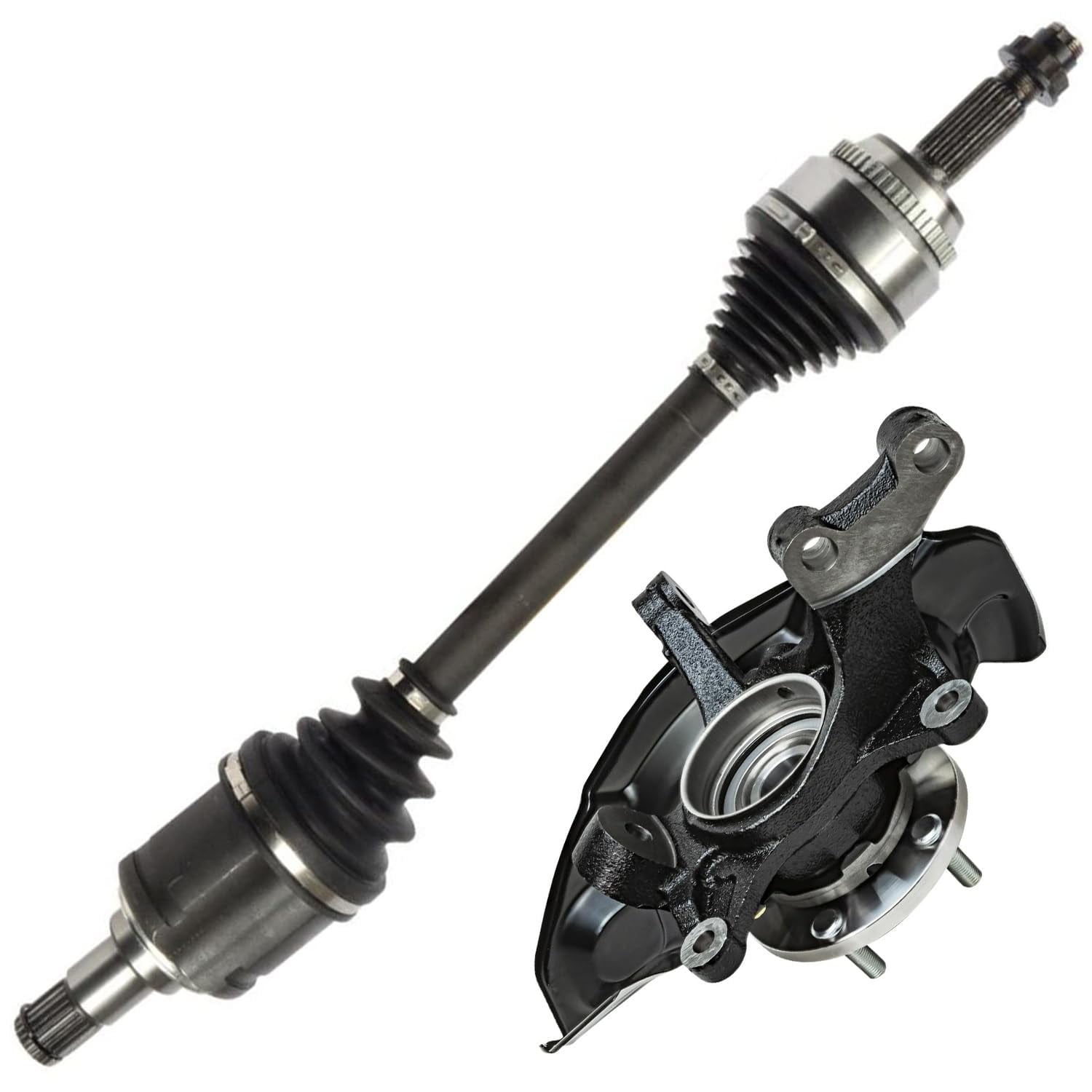 Detroit Axle - FWD Front Left Steering Knuckle Wheel Hub CV Axle ...