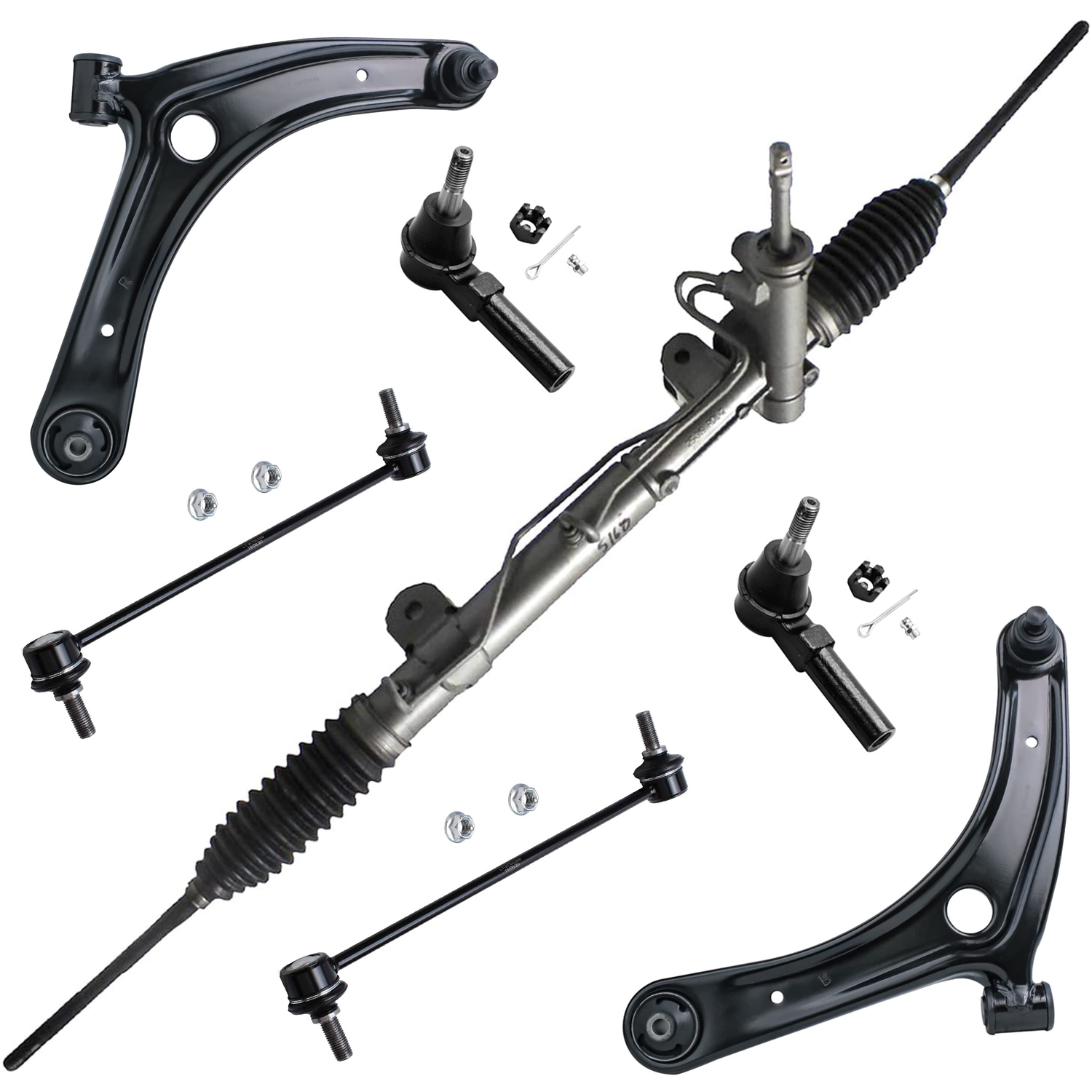 Detroit Axle - FWD Front Rack & Pinion Control Arms Kit for Jeep ...