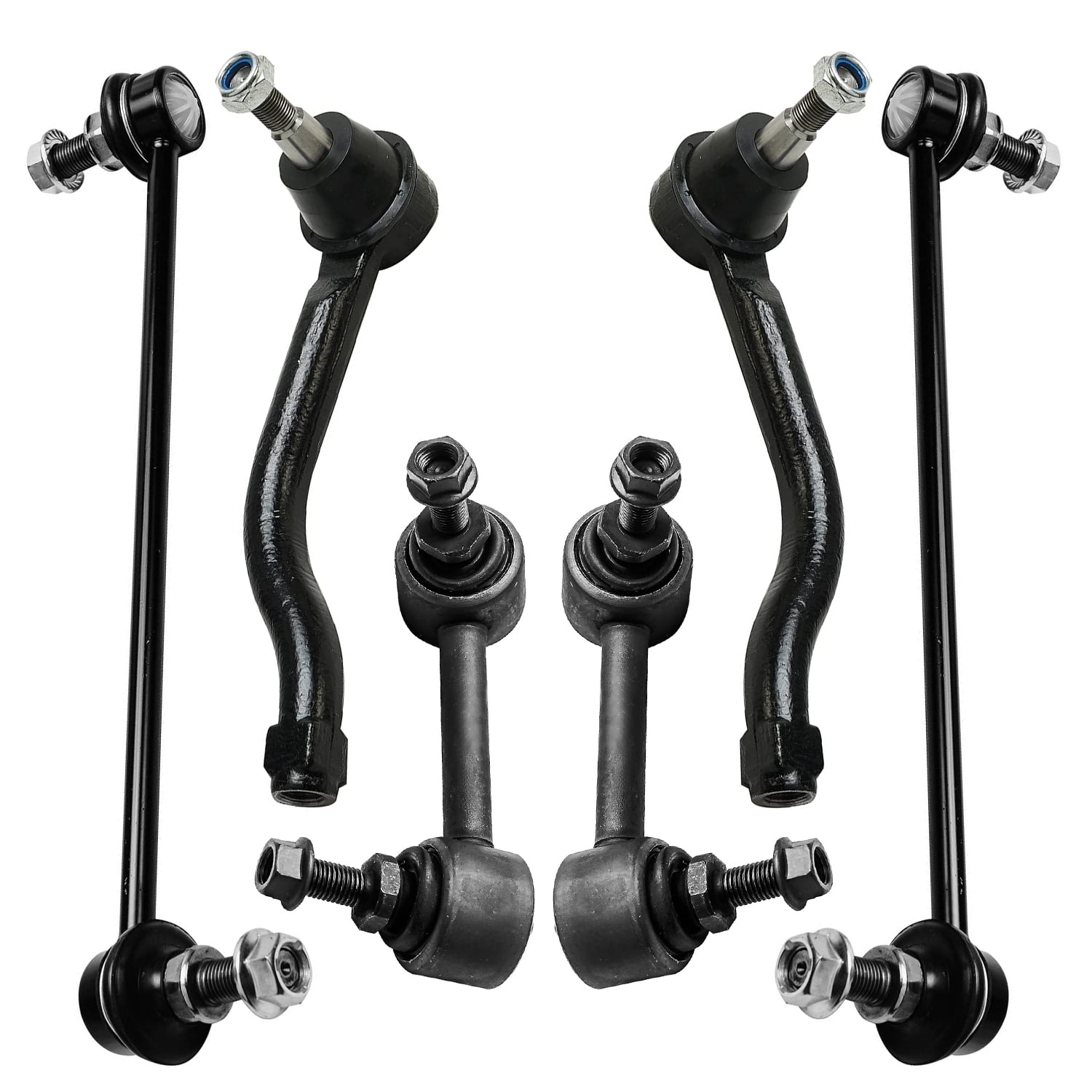 Detroit Axle - FWD Front Sway Bar End Links + Outer Tie Rod Ends ...