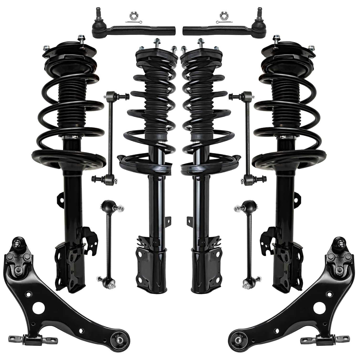 Detroit Axle - FWD Front and Rear Struts w/ Coil Spring Lower Control ...