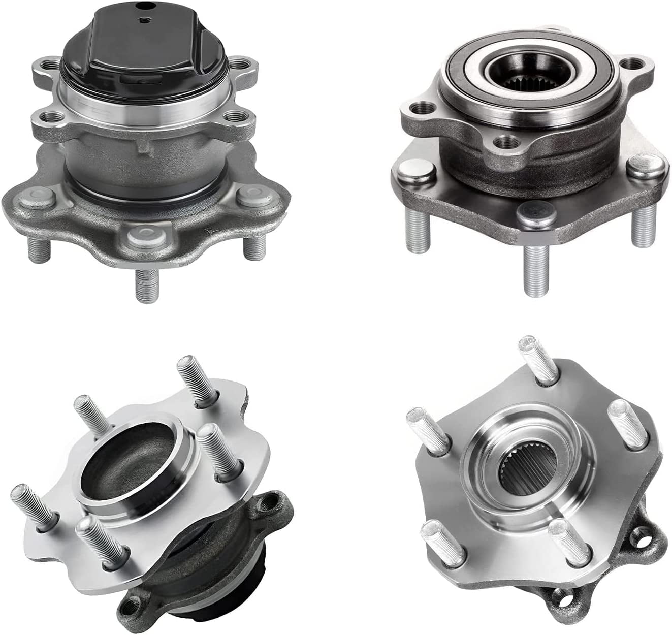 Detroit Axle - FWD Front and Rear Wheel Hub Bearings Replacement for ...