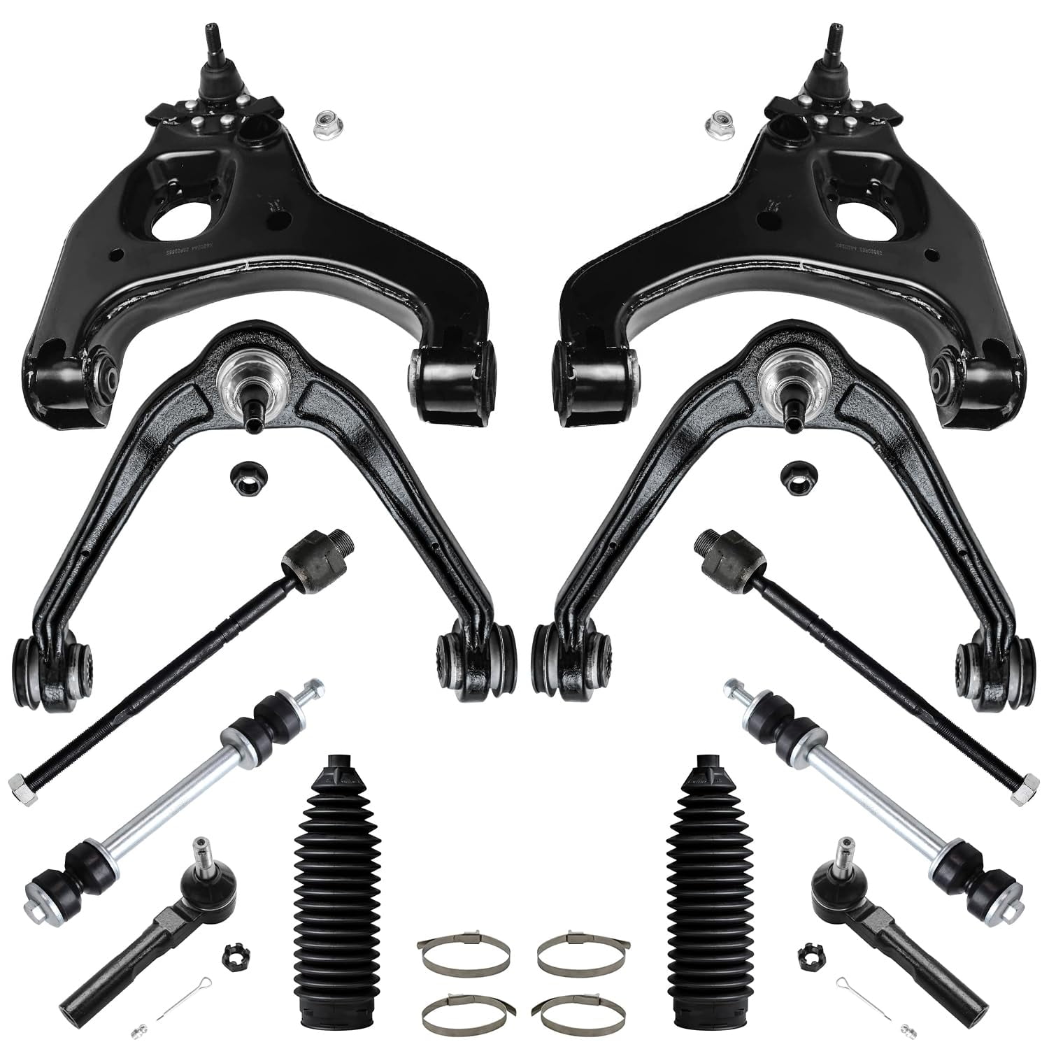 Detroit Axle - Front 12pc Control Arms Kit for RWD 1999-2006 Chevy Silverado GMC Sierra 1500, 4 ...