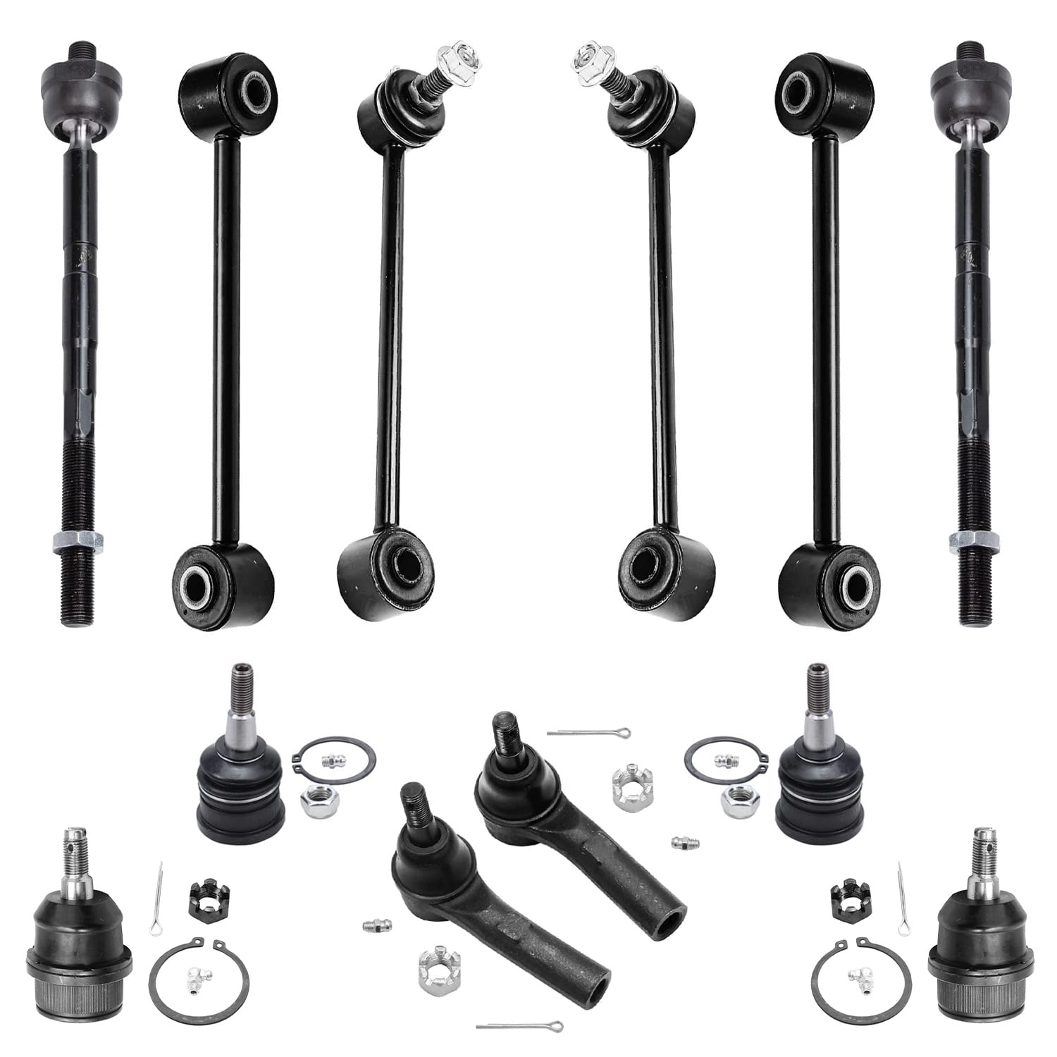 Detroit Axle - Front 12pc Suspension Kit for 05-10 Jeep Grand Cherokee ...