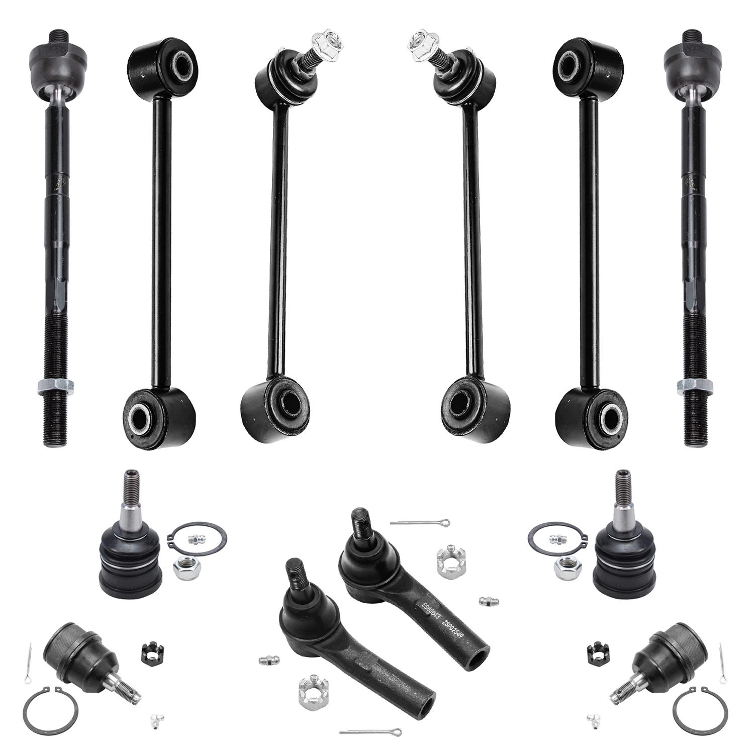 Detroit Axle - Front 12pc Suspension Kit for 05-10 Jeep Grand Cherokee ...