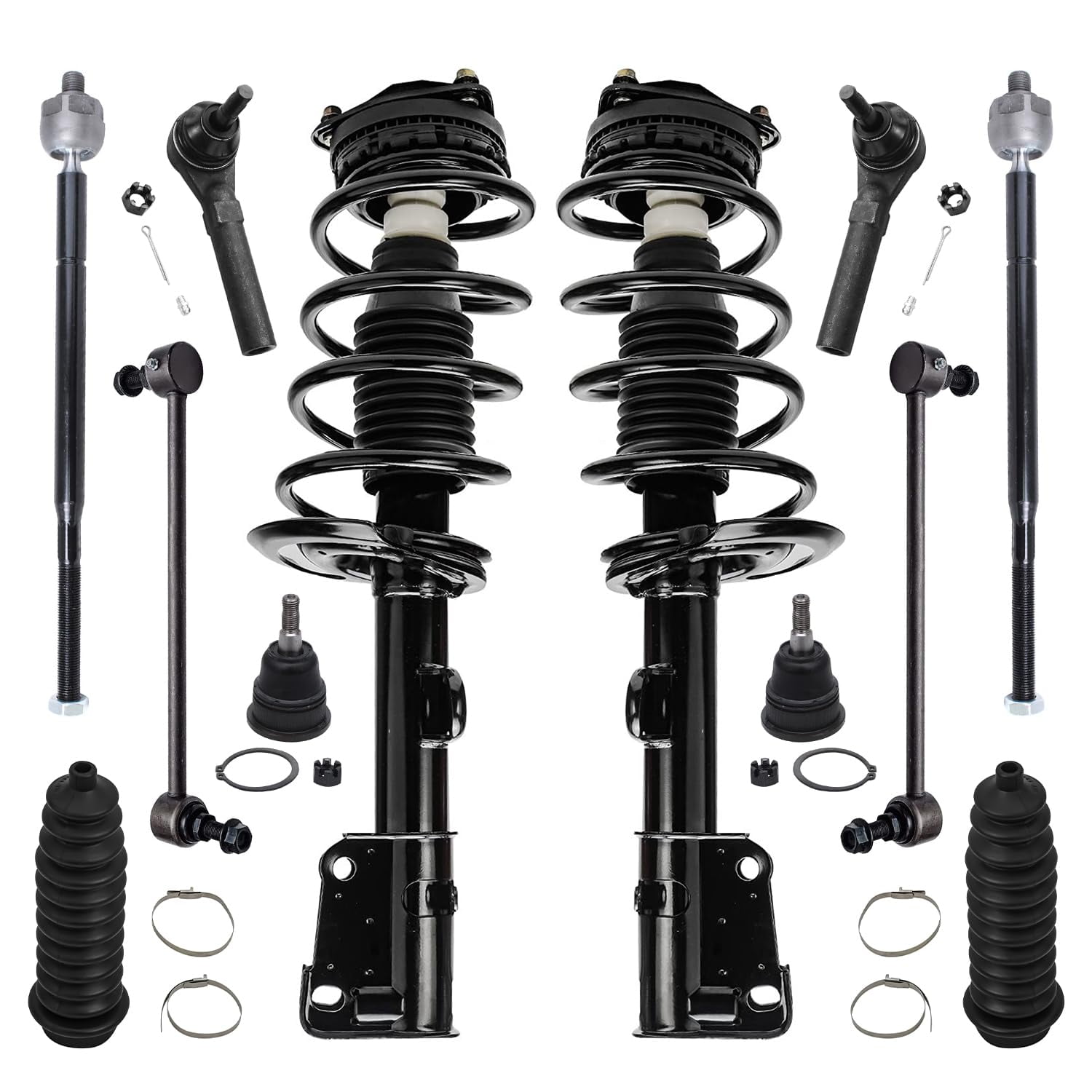 Detroit Axle - Front 12pc Suspension Kit for 2008-2010 Chrysler Town ...